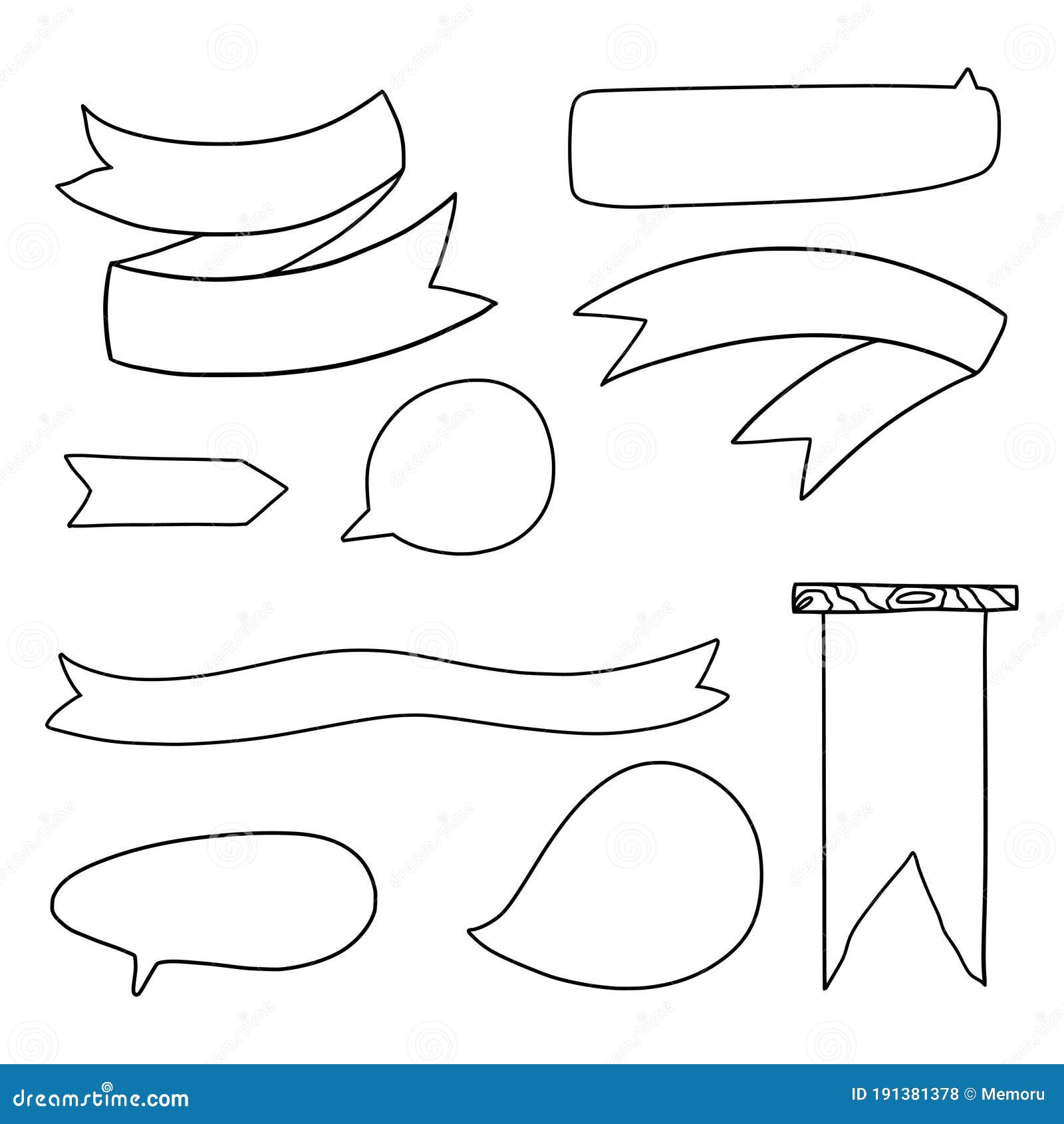 Cute Vector Speach Bubbles Set. Space for Text. Stock Vector ...