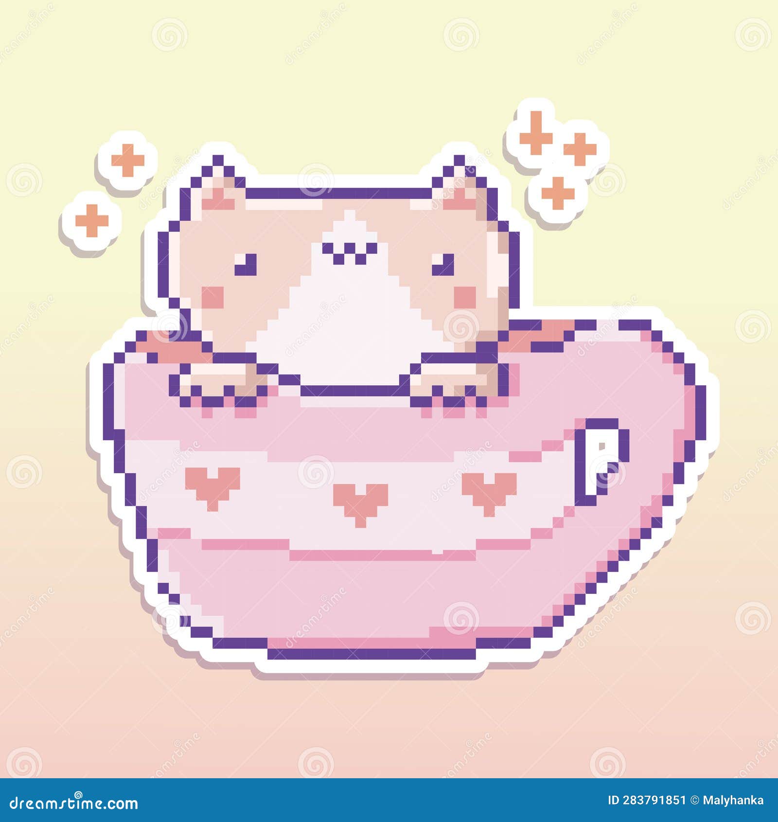 Cute Vector Sticker in Pixel Art Style Stock Vector - Illustration of ...