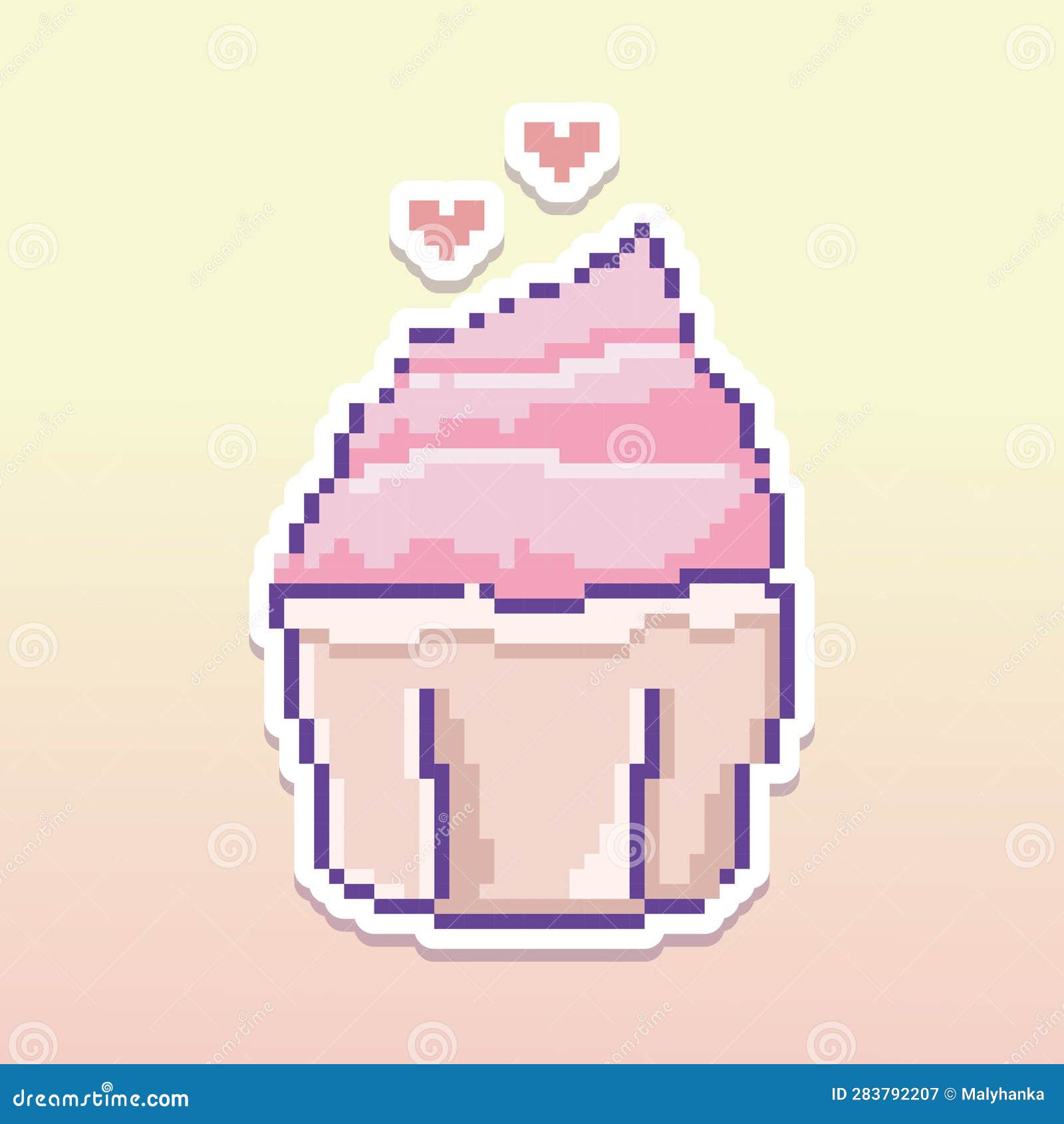 Cute Vector Sticker in Pixel Art Style Stock Vector - Illustration of ...