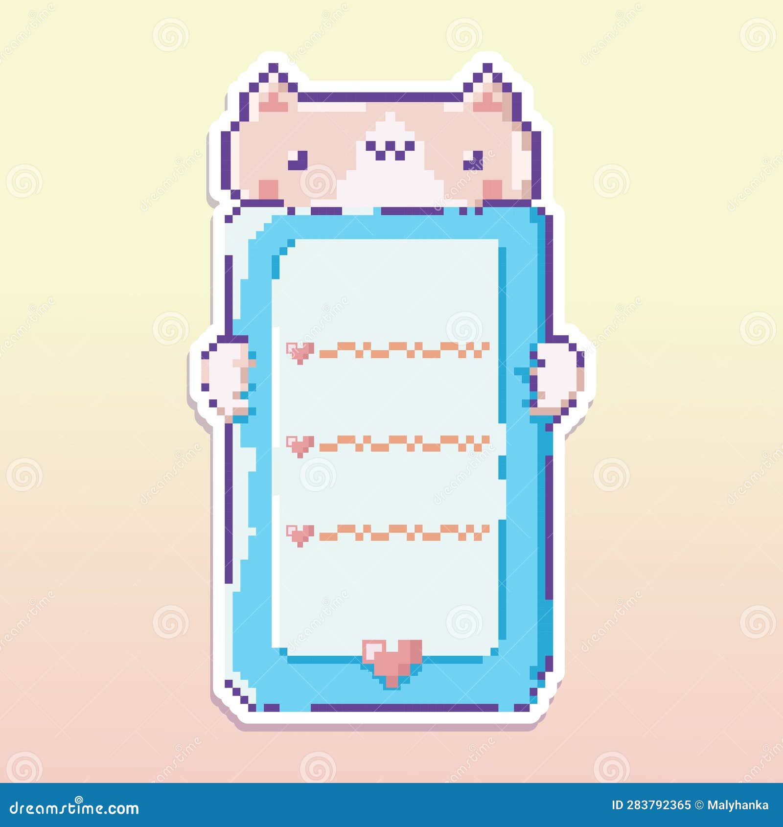 Cute Vector Sticker in Pixel Art Style Stock Vector - Illustration of ...