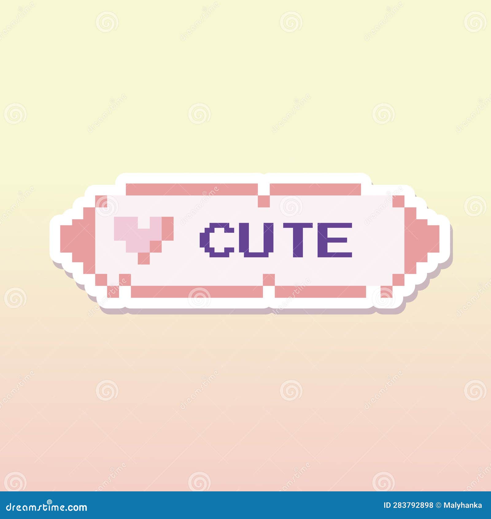Cute Vector Sticker in Pixel Art Style Stock Vector - Illustration of ...