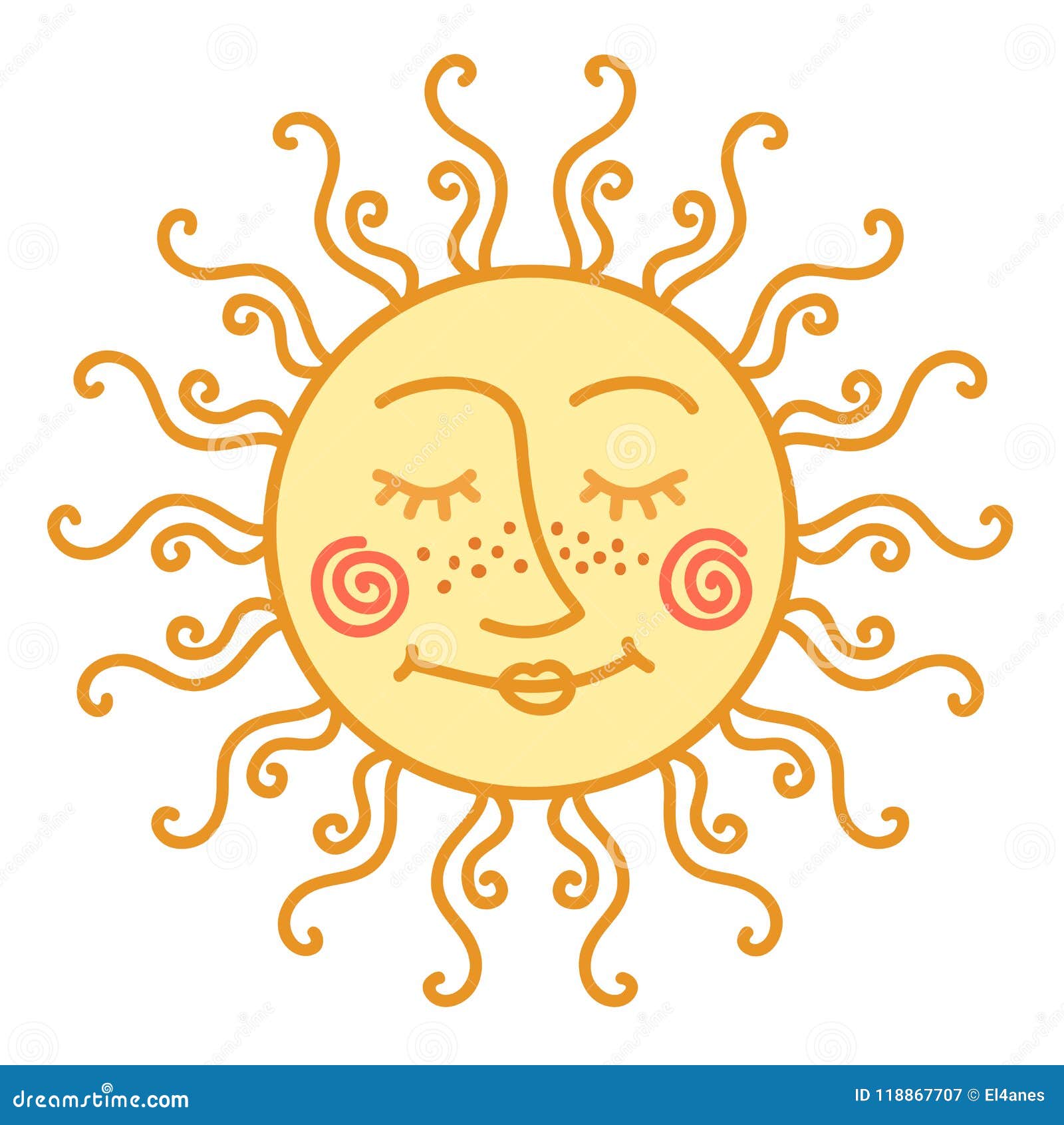 Cute Vector Sun. Illustration Stock Vector - Illustration of shiny ...