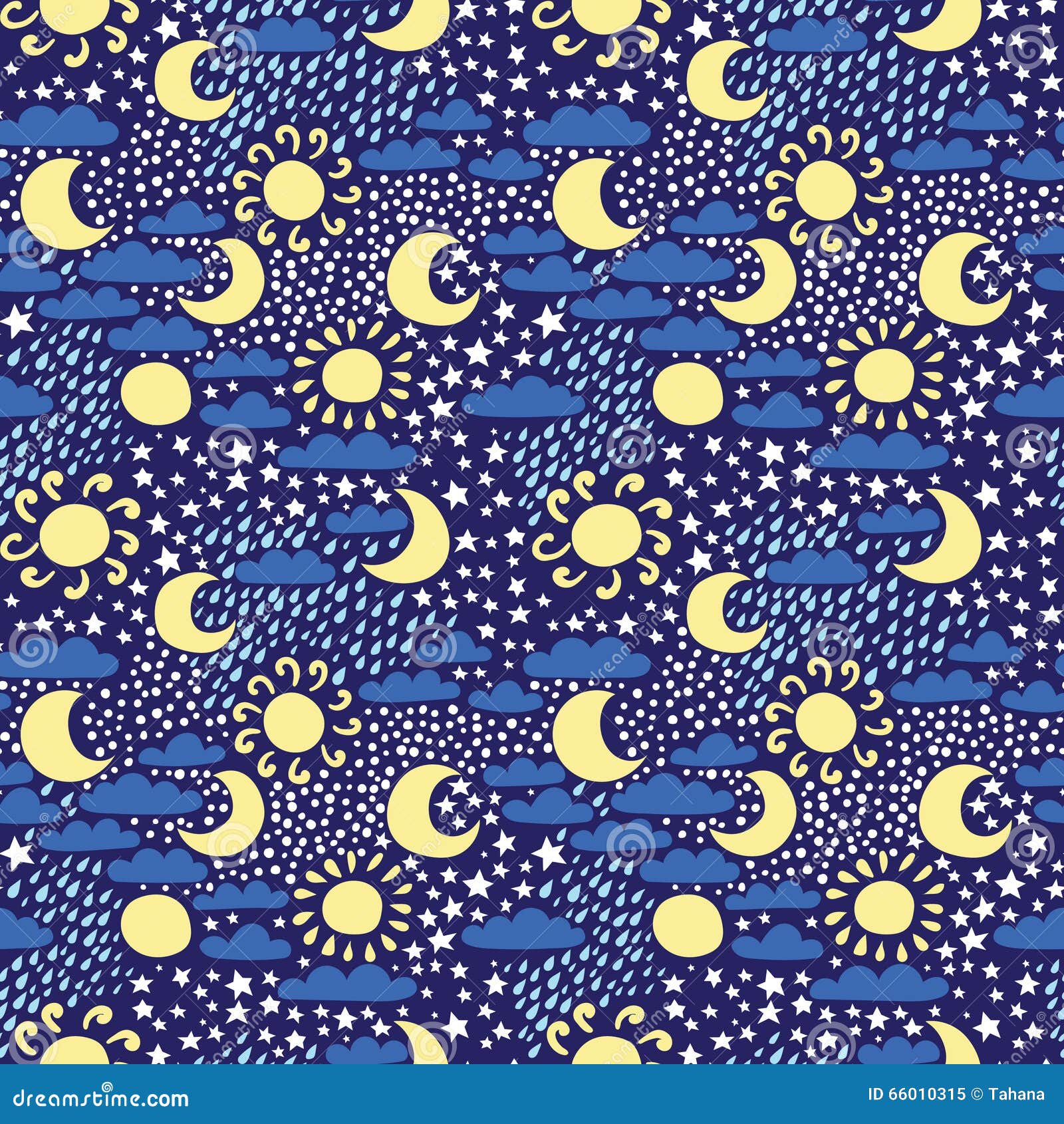 Cute Vector Weather Pattern Stock Vector - Illustration of icon, cloudy ...