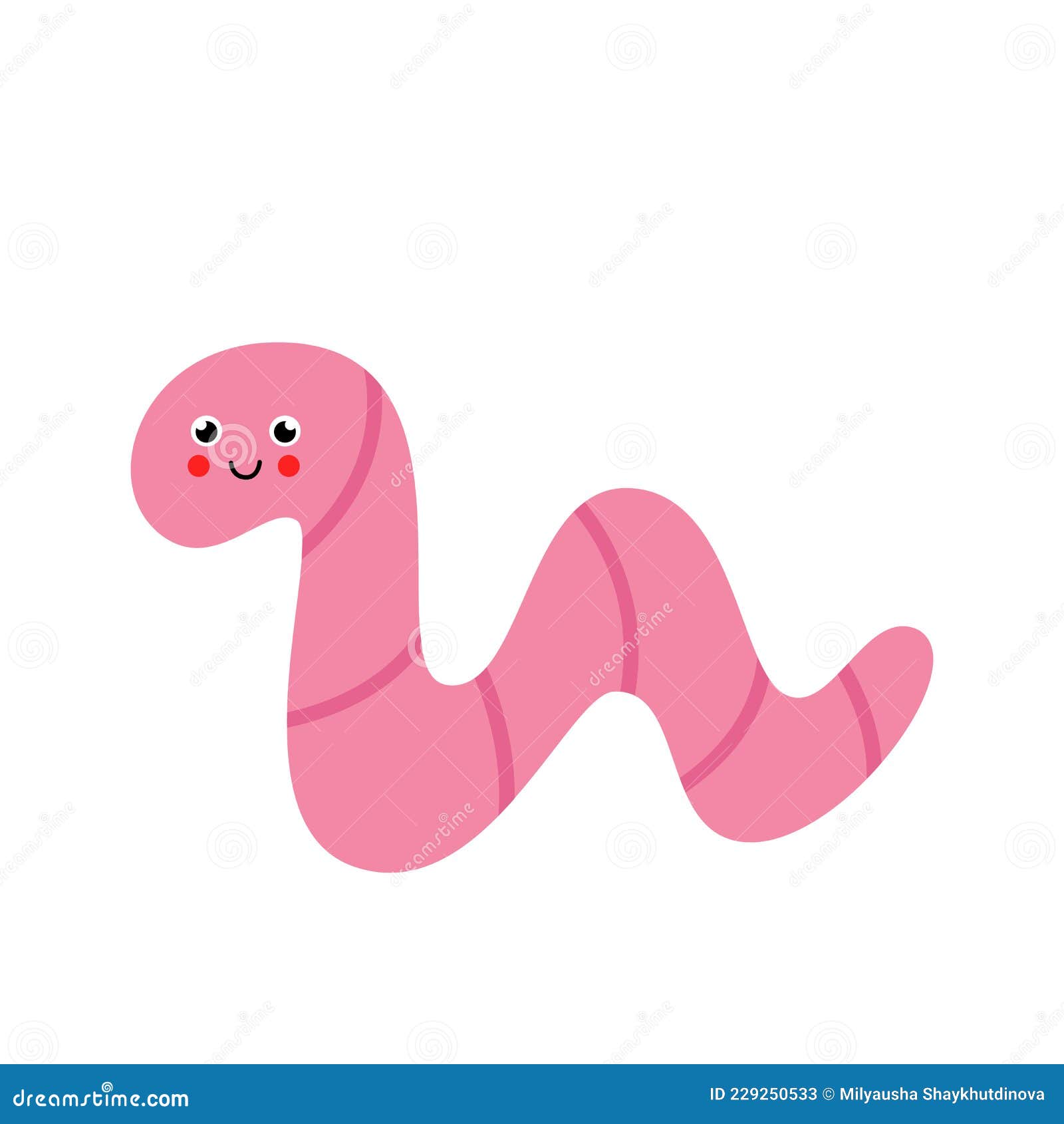 Cute Vector Worm Isolated on White Background. Stock Vector ...