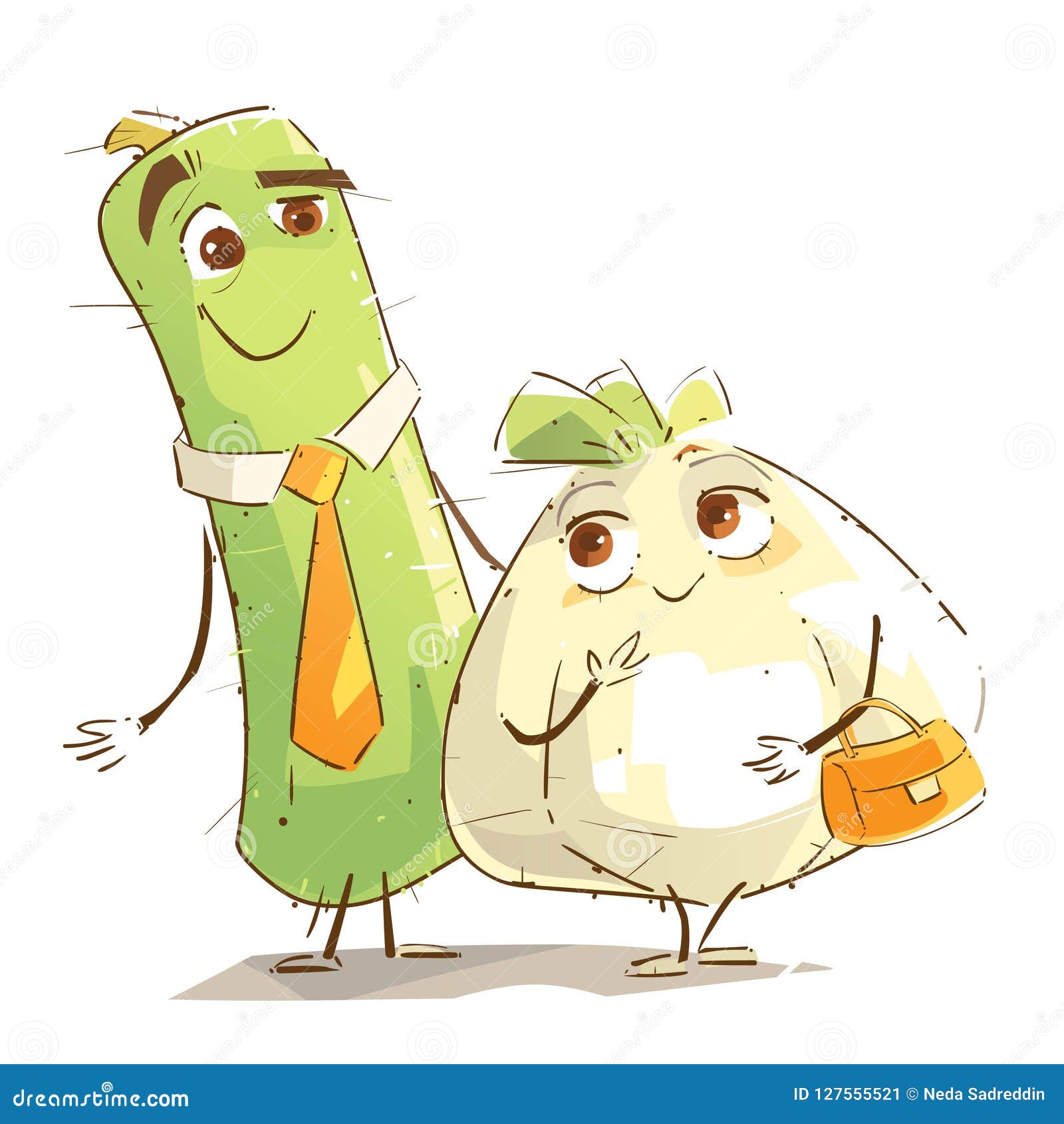 Cute Vegetable Couple stock vector. Illustration of date - 127555521