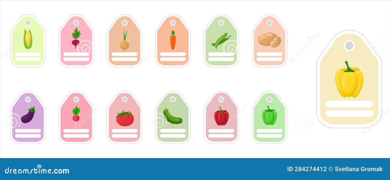 Cute Vegetable Label. Memo, Writing Paper Stock Vector - Illustration ...