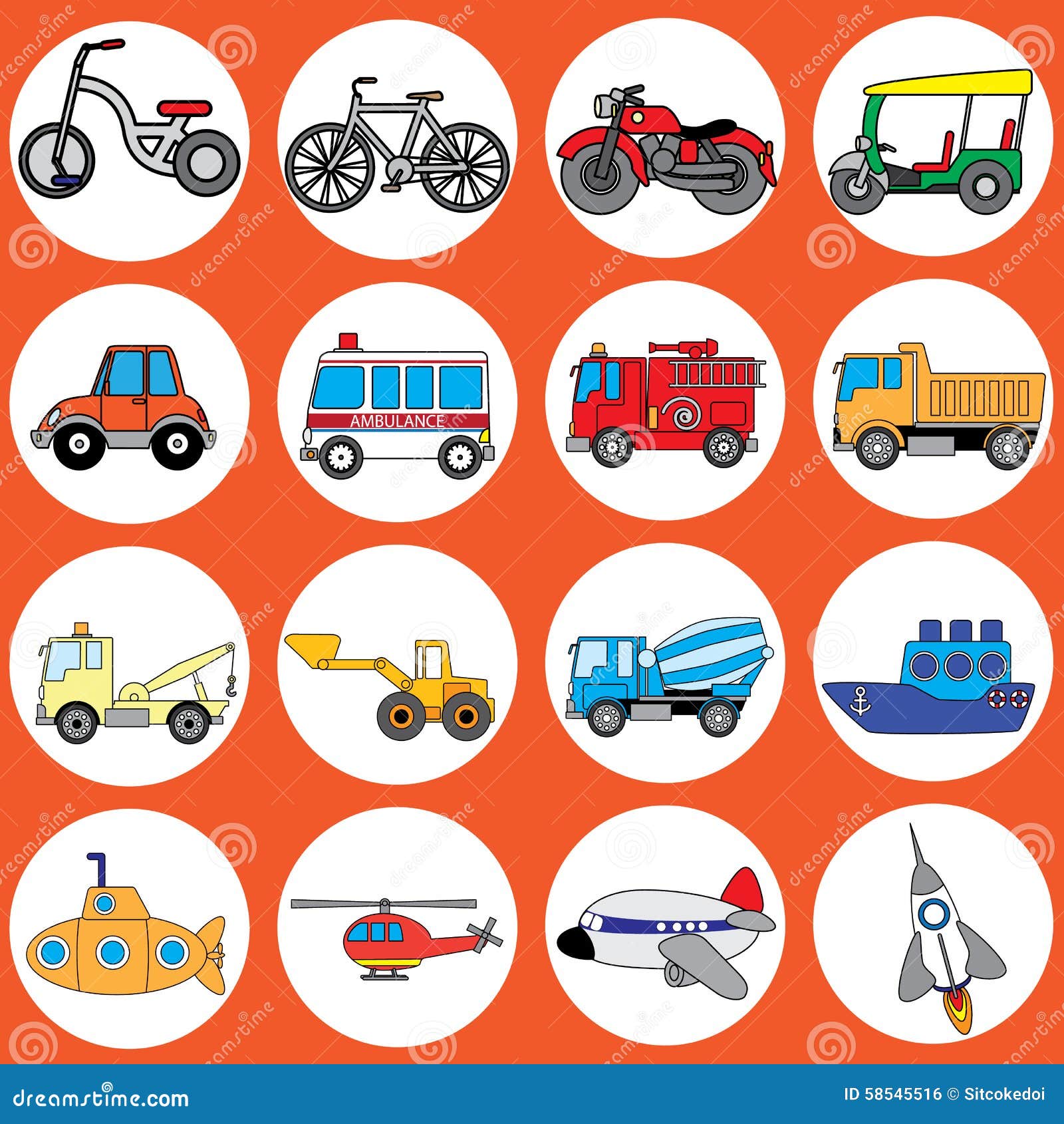 Vehicle Types - Line Design Icons Set Vector Illustration ...