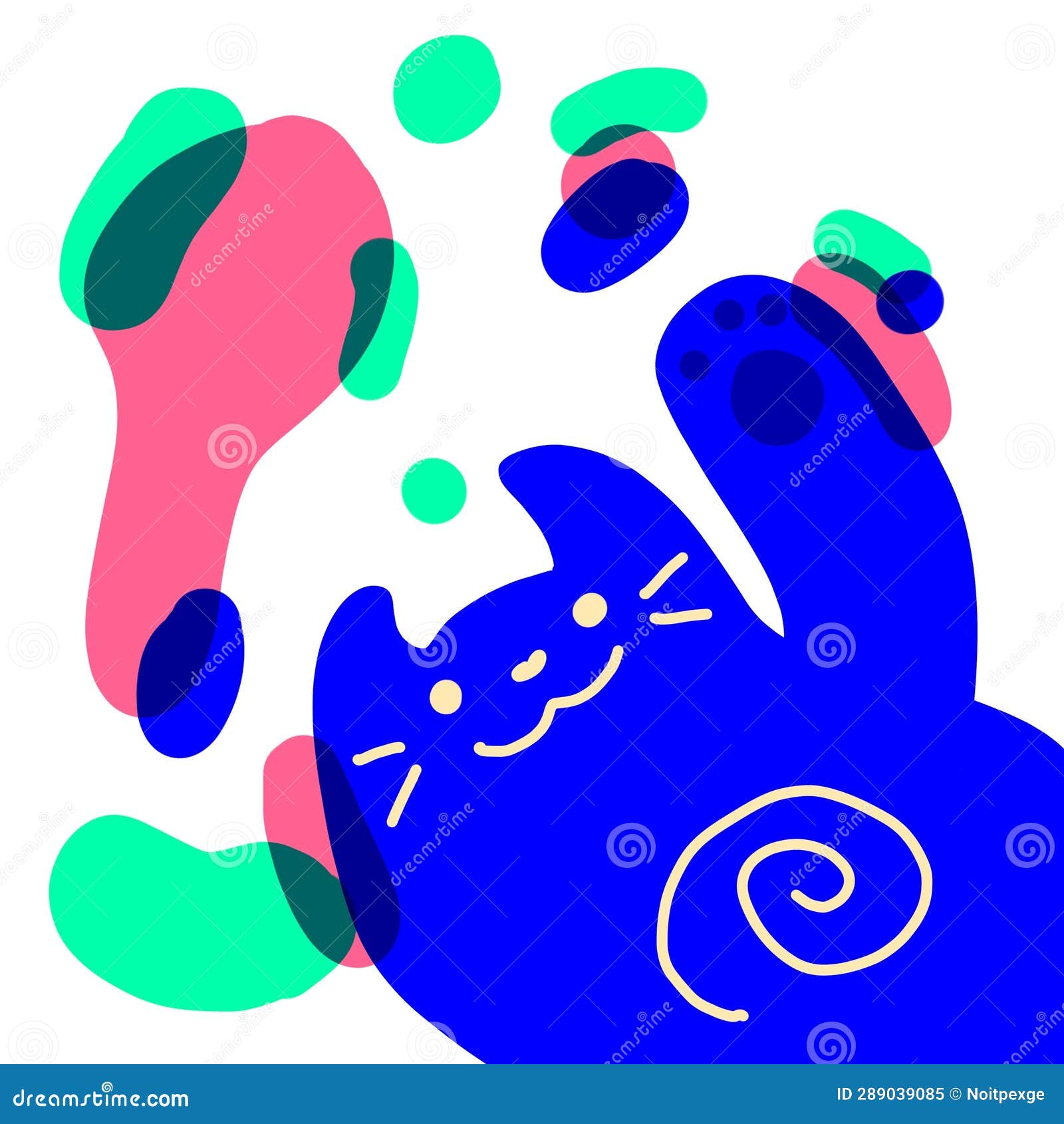 Cute Vibrant and Colorful Cat Illustration Stock Illustration ...