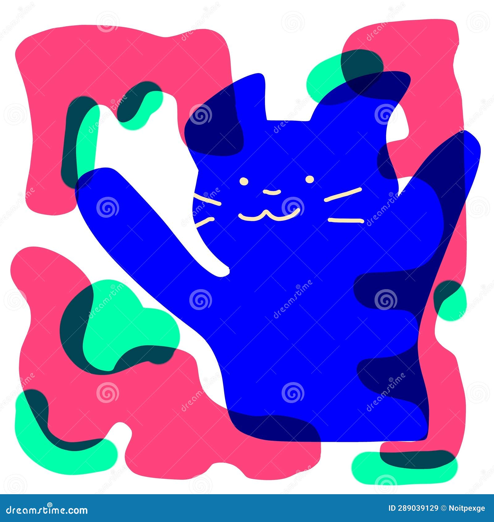 Cute Vibrant and Colorful Cat Illustration Stock Illustration ...