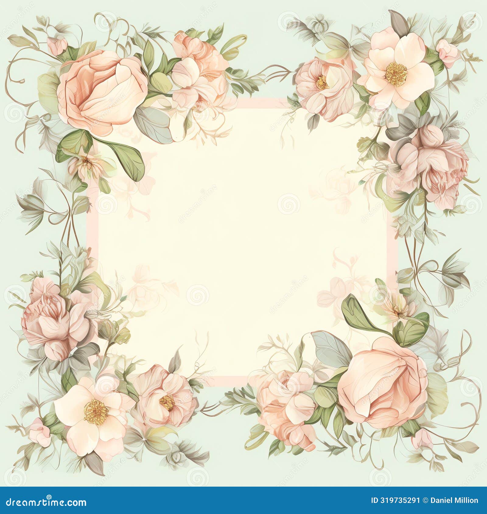 Victorian Roses Wedding Invitation Royalty-Free Illustration ...