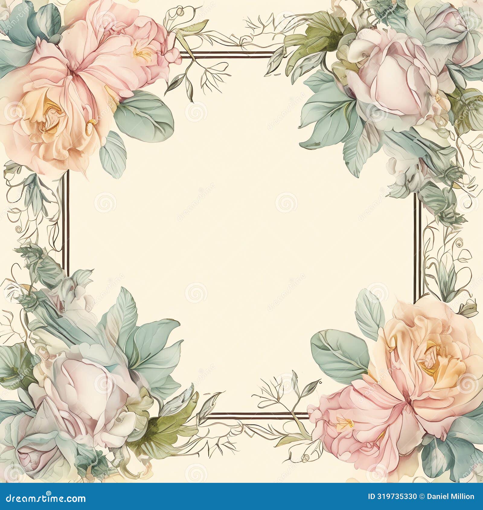 Victorian Roses Wedding Invitation Royalty-Free Illustration ...