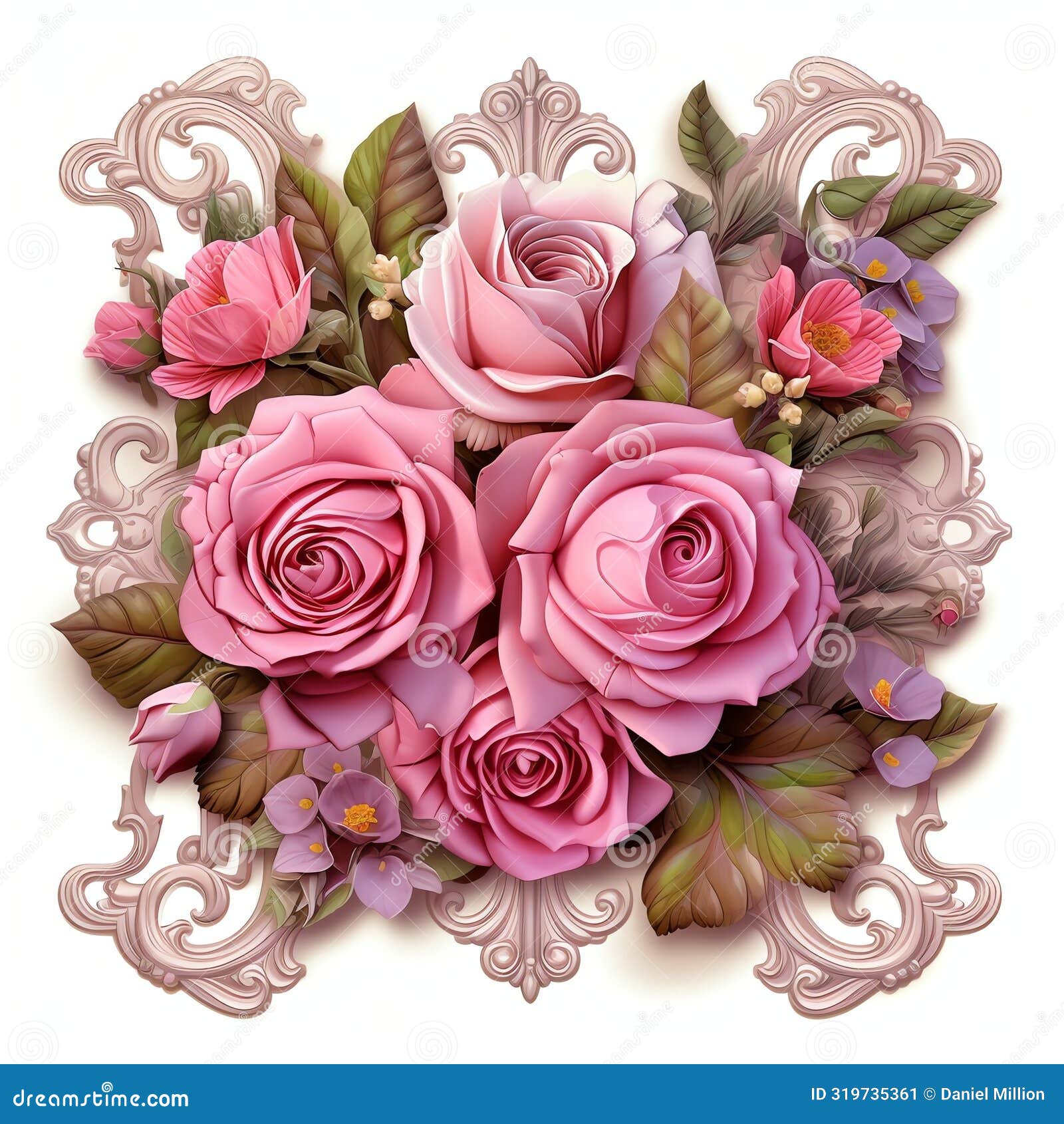 Victorian Roses Wedding Invitation Royalty-Free Illustration ...