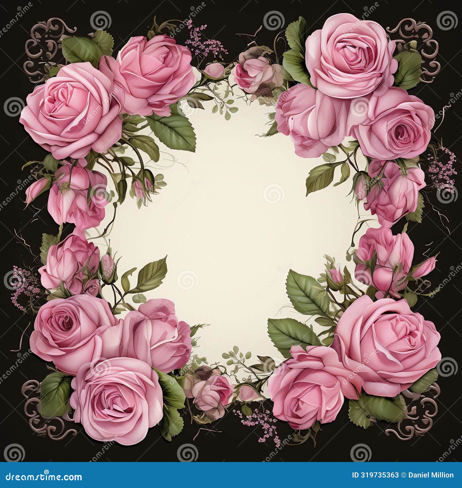 Victorian Roses Wedding Invitation Royalty-Free Illustration ...