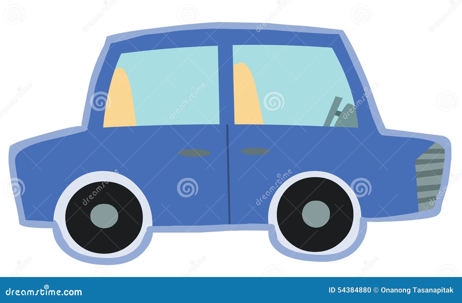 Cute vintage blue car toy stock vector. Illustration of fast - 54384880