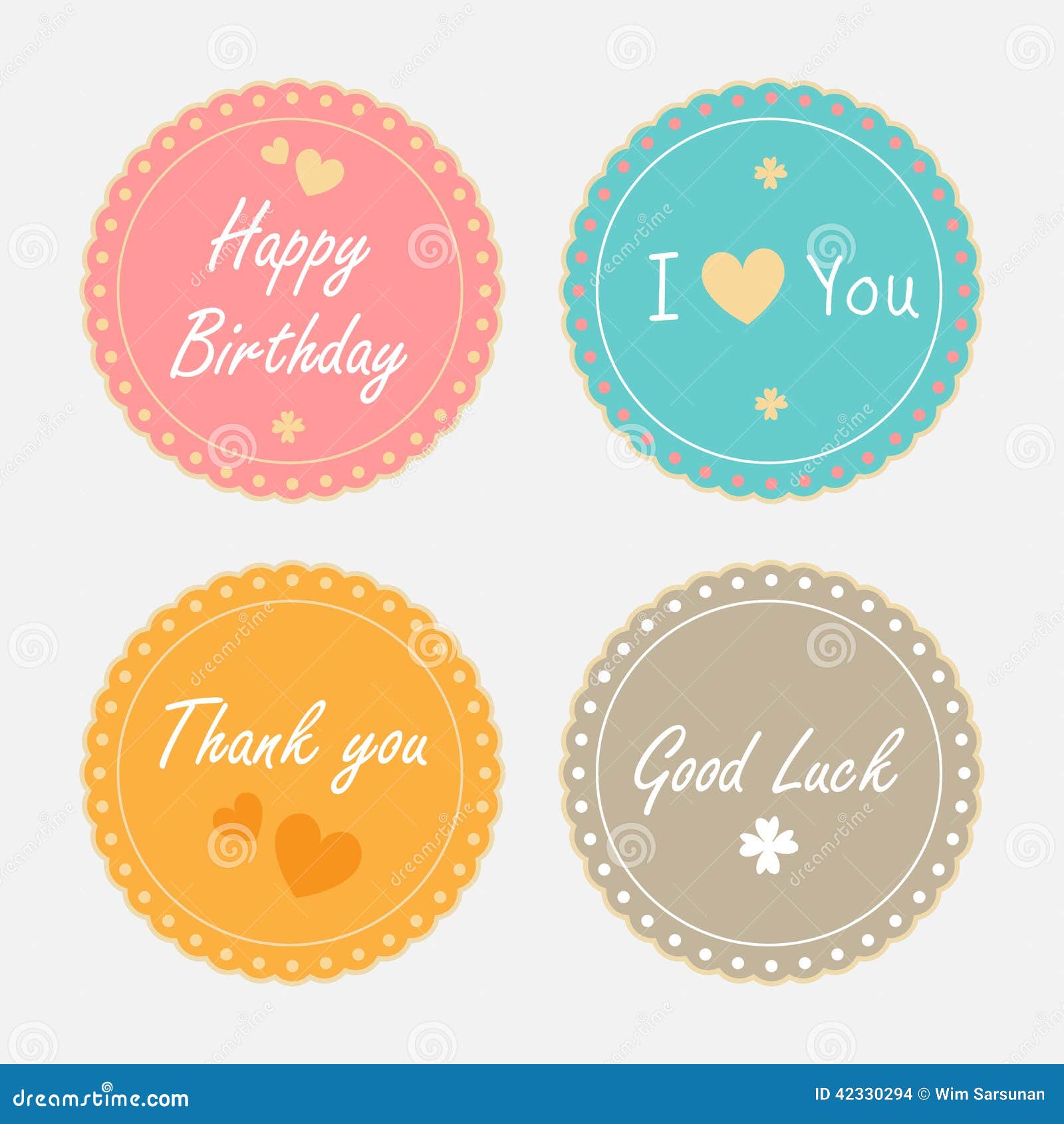 Cute vintage labels set stock vector. Illustration of feminine - 42330294