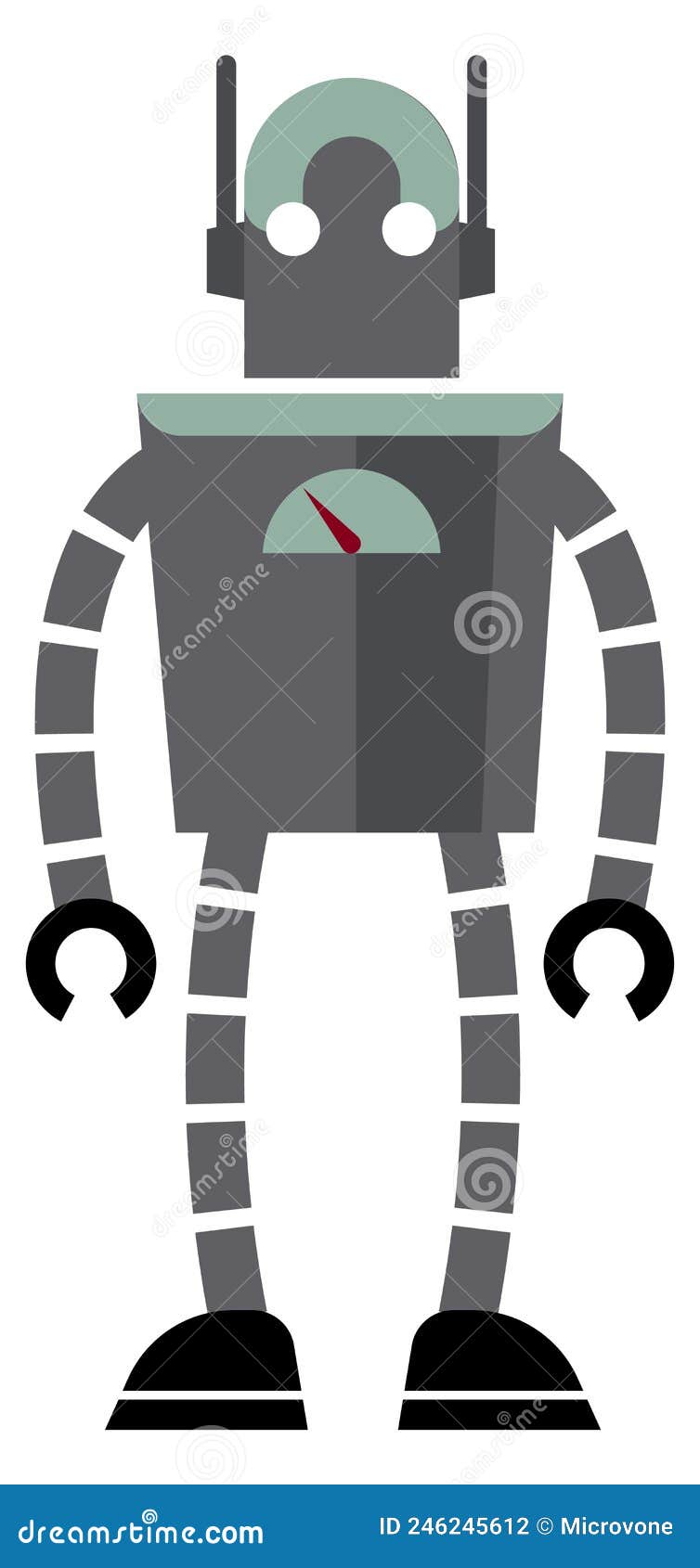 Cute Vintage Robot. Funny Android Stock Vector - Illustration of modern ...