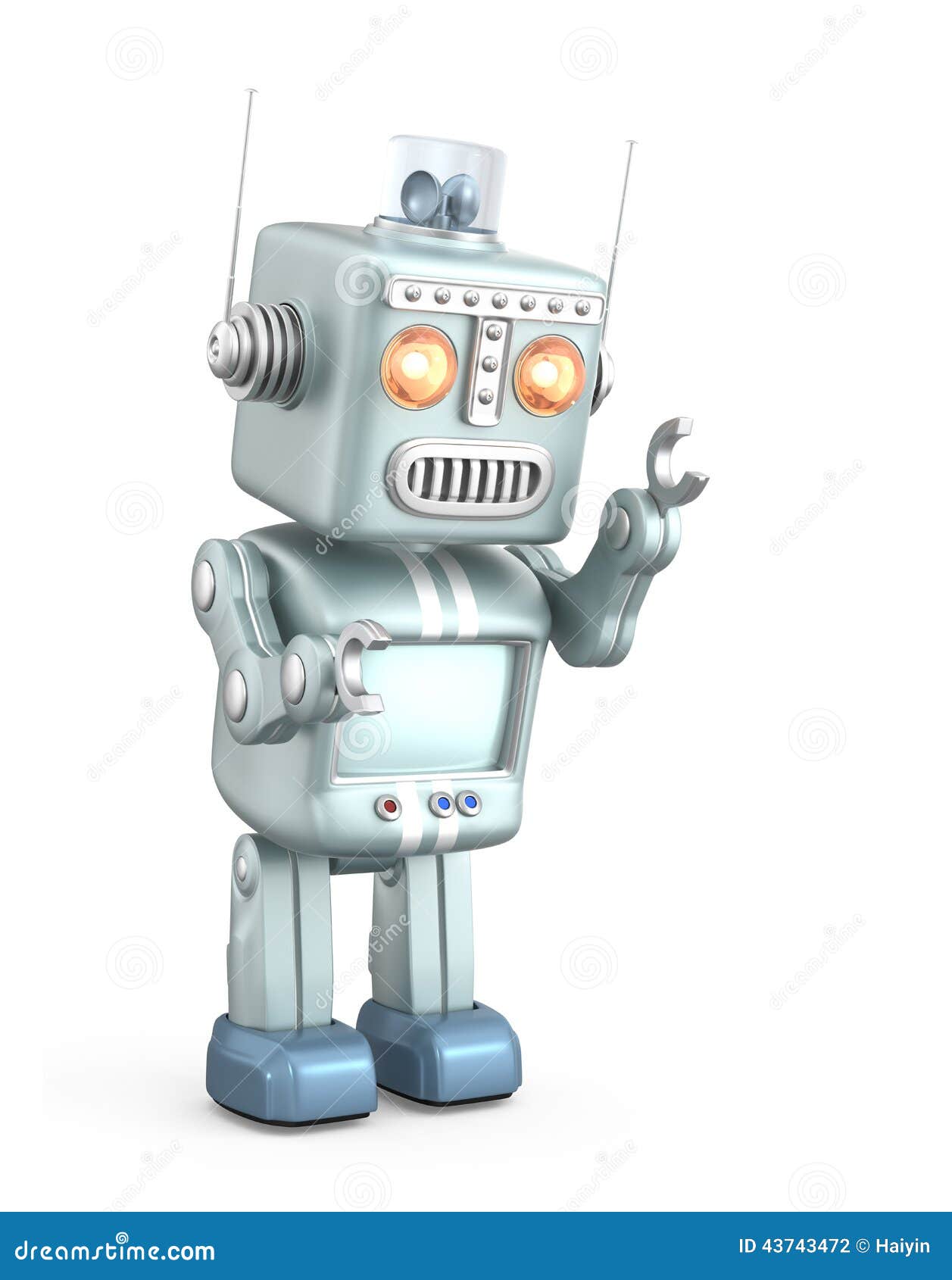 Vintage Robot Toy SPARKY ROBOT Hand Drawn Art Cute Illusration Stock ...