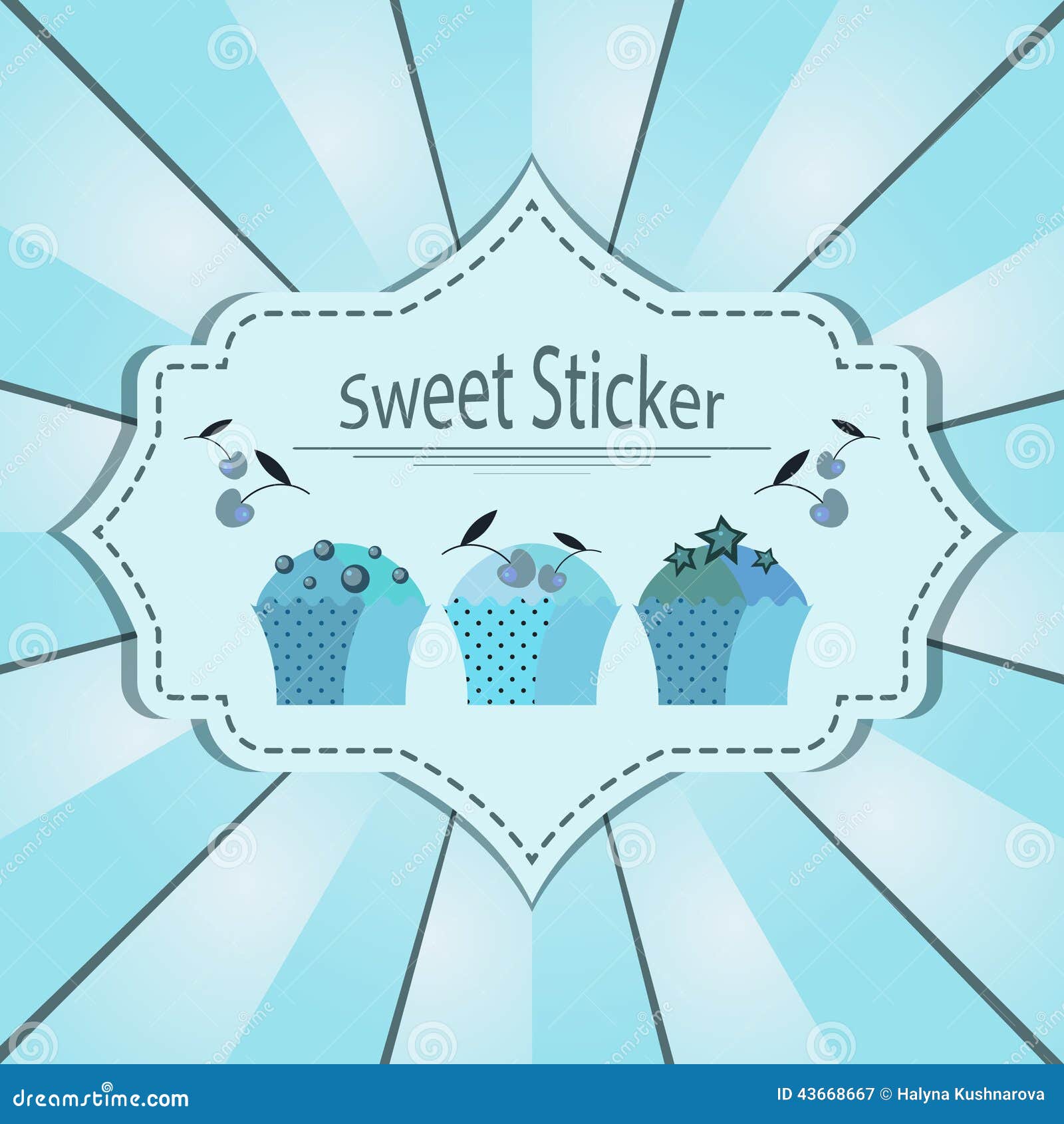 Cute vintage vector label stock vector. Illustration of sweet - 43668667