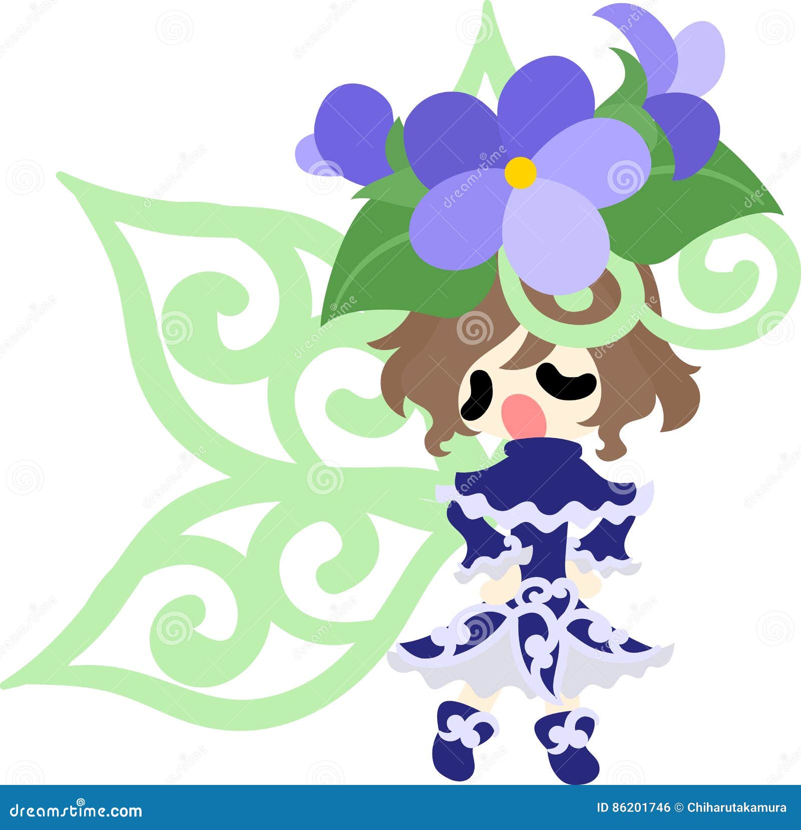 Cute violet girl stock vector. Illustration of icon, cute - 86201746