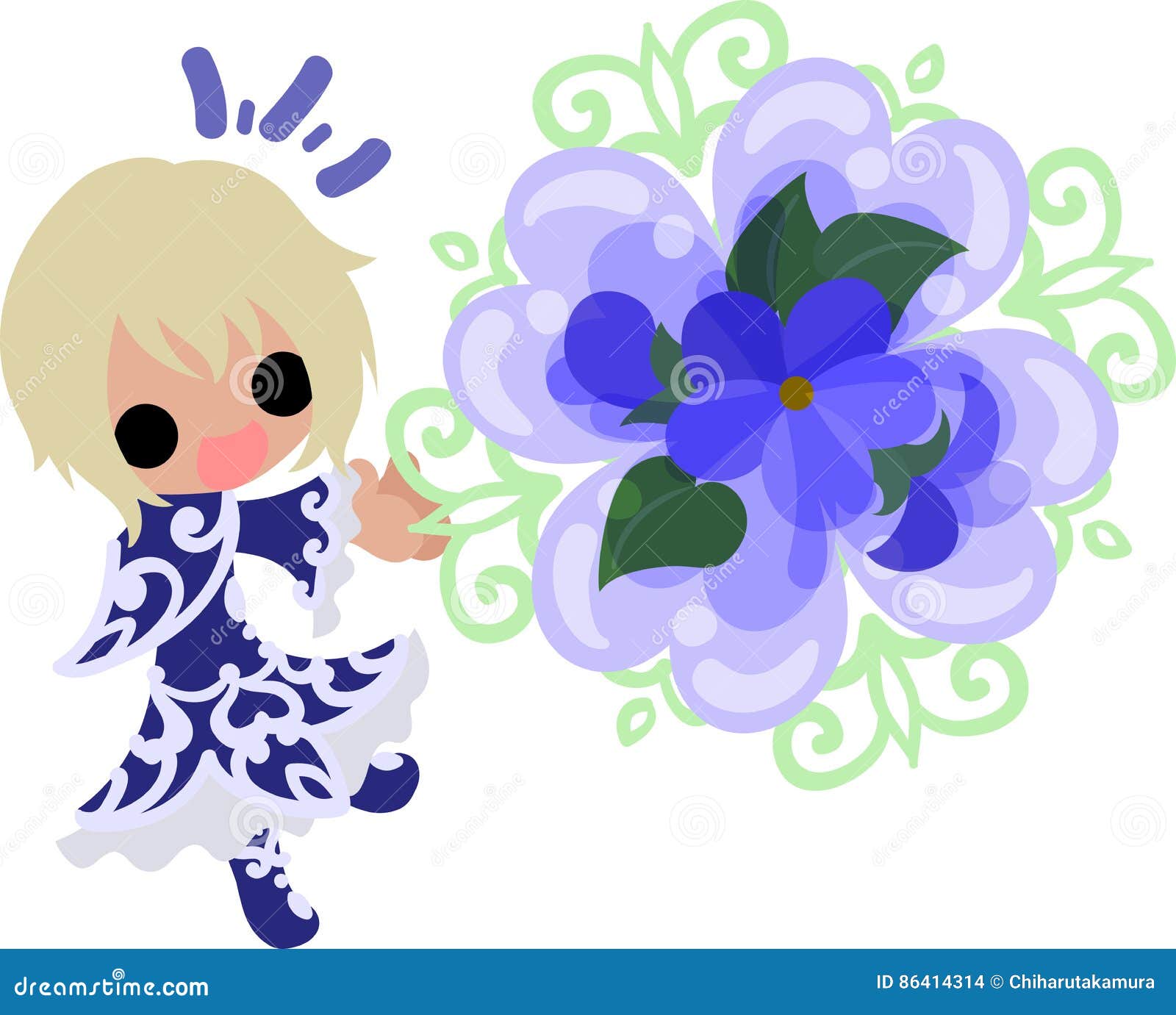 Cute violet girl stock vector. Illustration of advertisement - 86414314