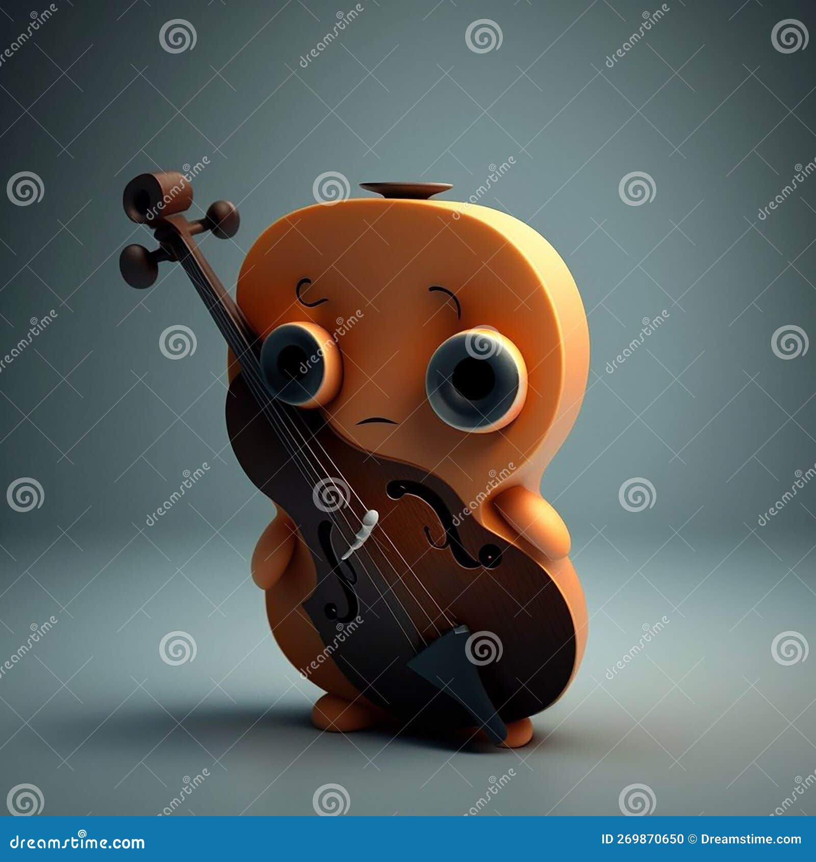 Cute violin character stock illustration. Illustration of violinist ...