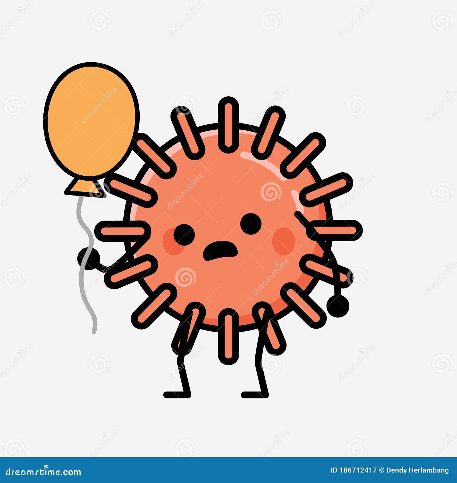 Cute Virus Mascot Vector Character in Flat Design Style Stock Vector ...