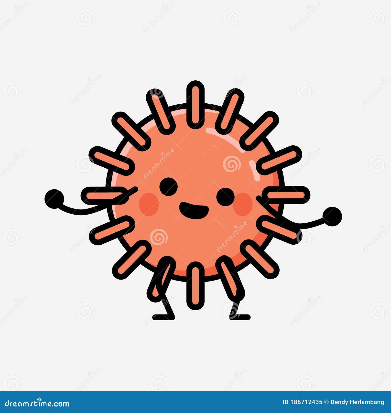 Cute Virus Mascot Vector Character in Flat Design Style Stock Vector ...