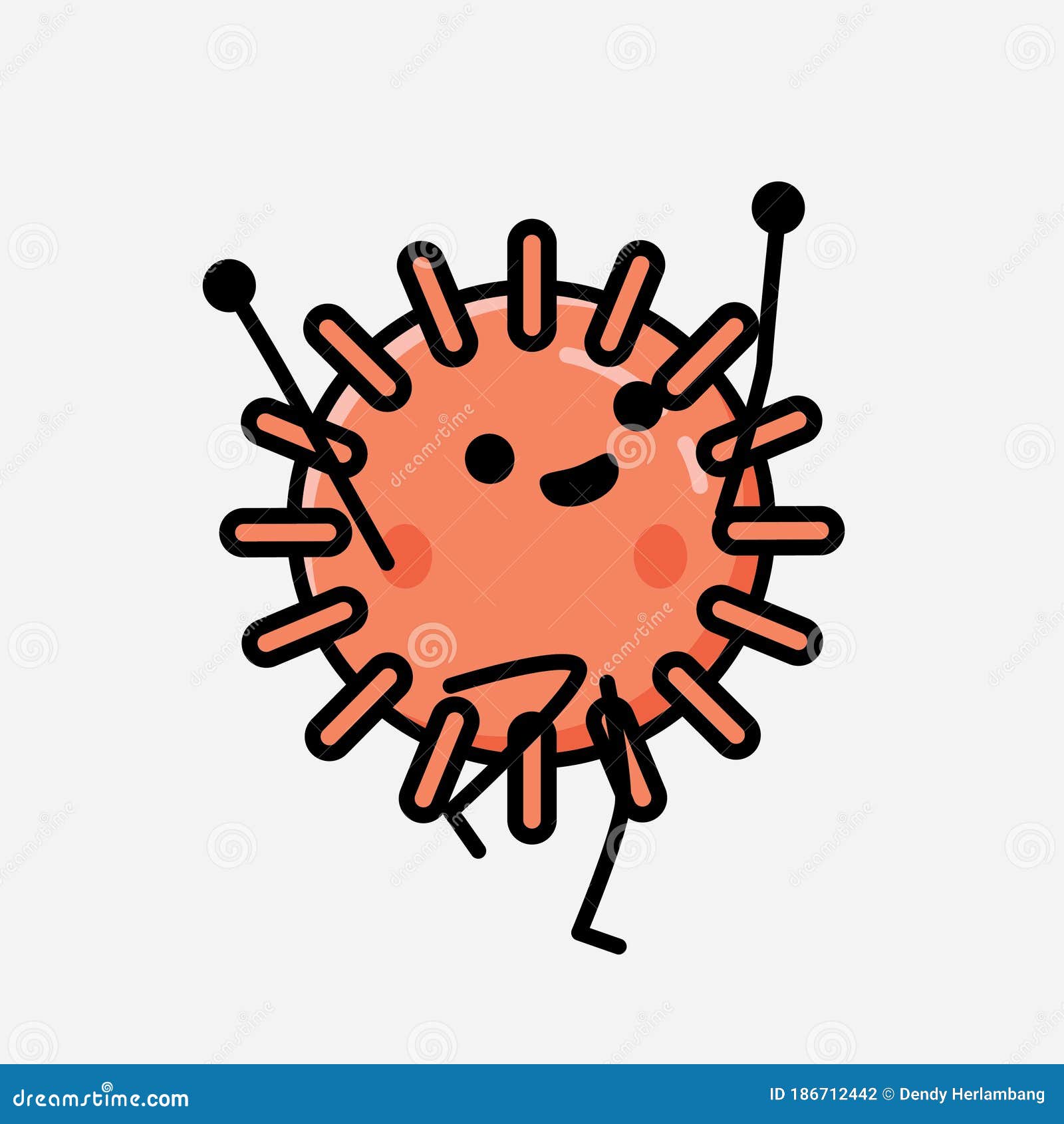 Cute Virus Mascot Vector Character in Flat Design Style Stock Vector ...