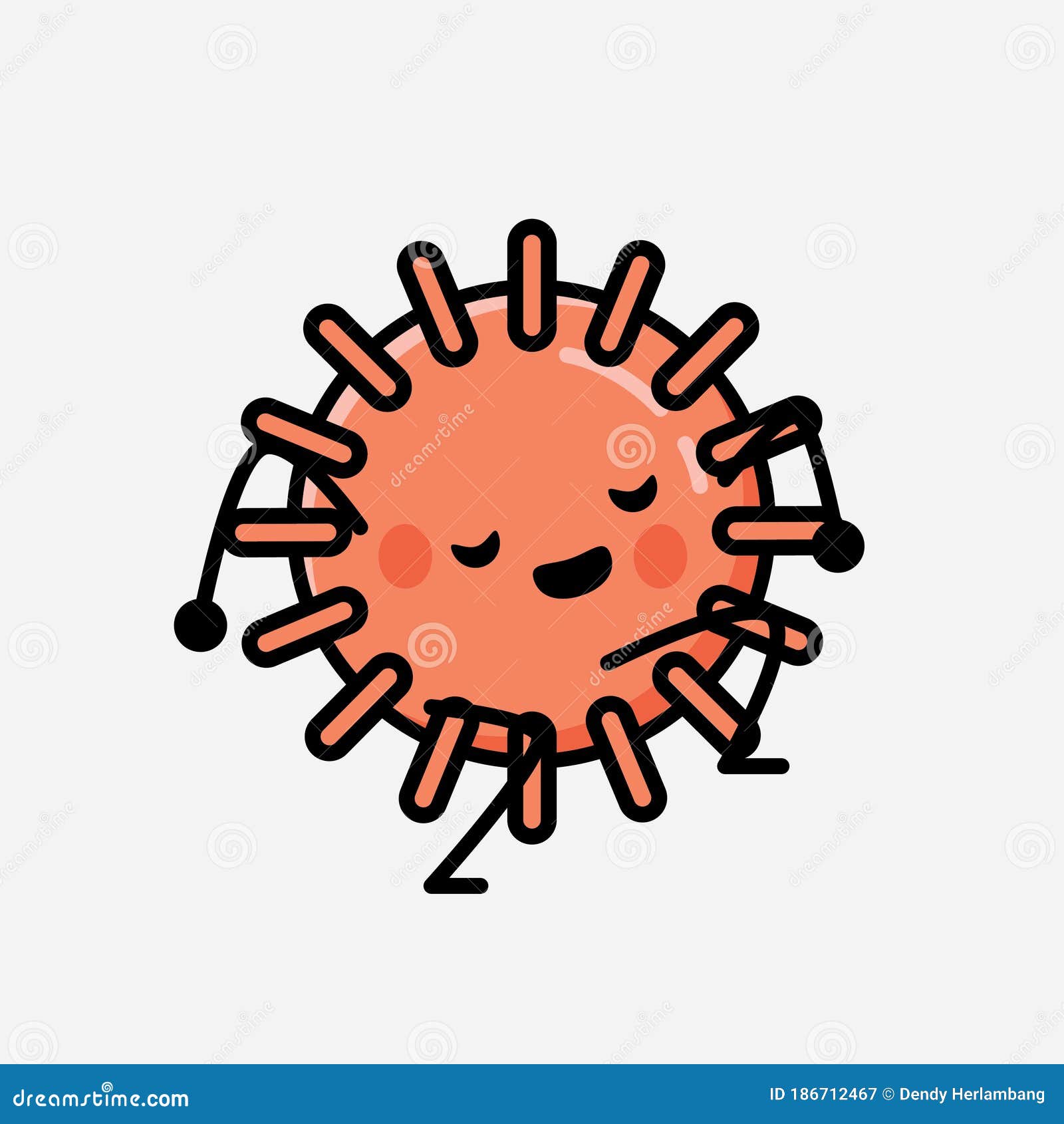 Cute Virus Mascot Vector Character in Flat Design Style Stock Vector ...