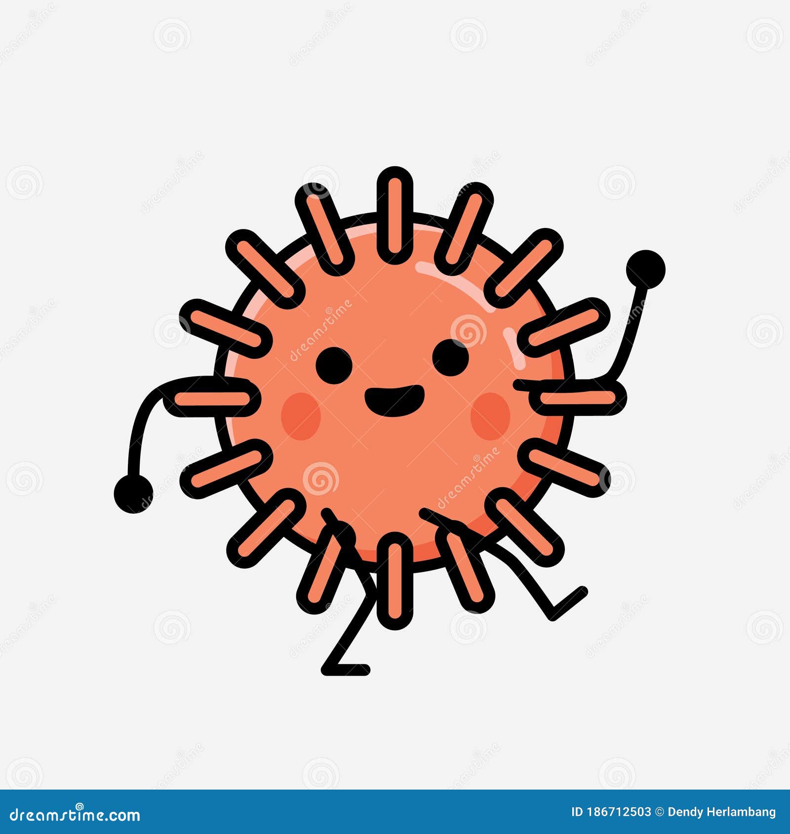 Cute Virus Mascot Vector Character in Flat Design Style Stock Vector ...