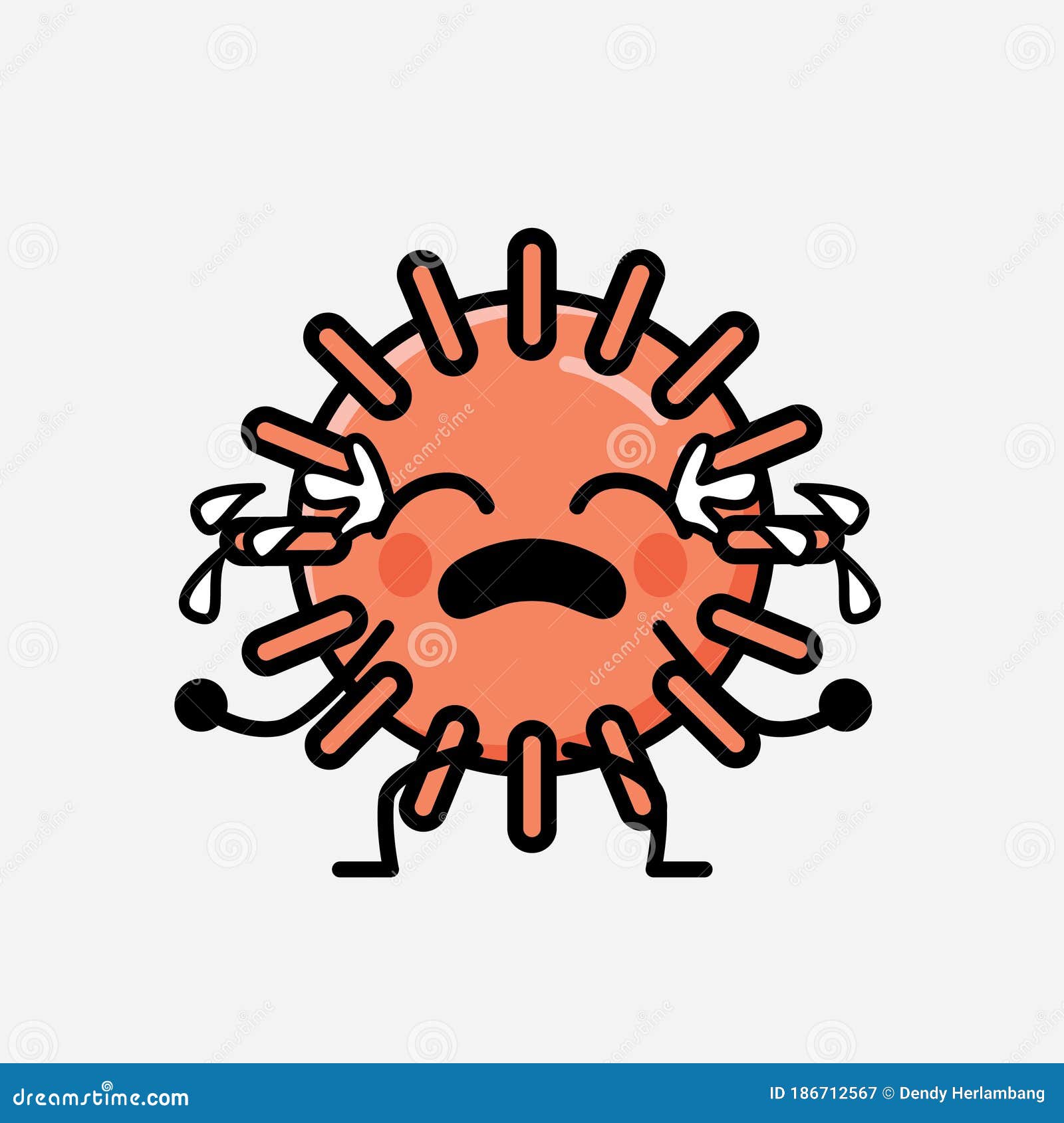Cute Virus Mascot Vector Character in Flat Design Style Stock Vector ...