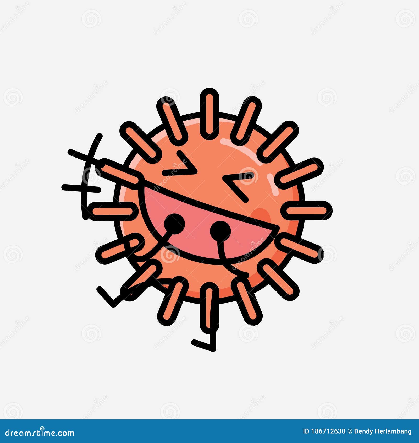 Cute Virus Mascot Vector Character in Flat Design Style Stock Vector ...