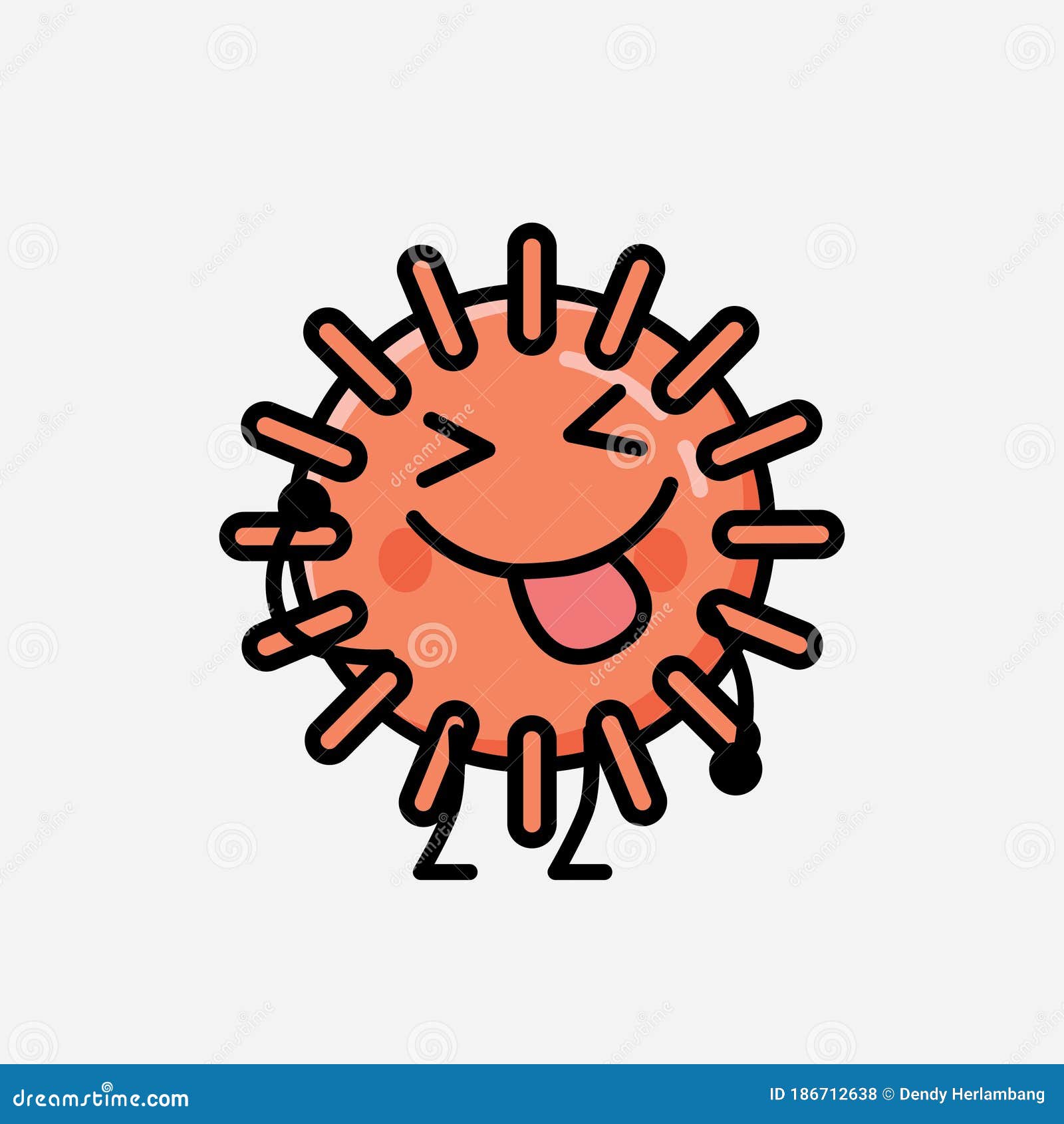 Cute Virus Mascot Vector Character in Flat Design Style Stock Vector ...