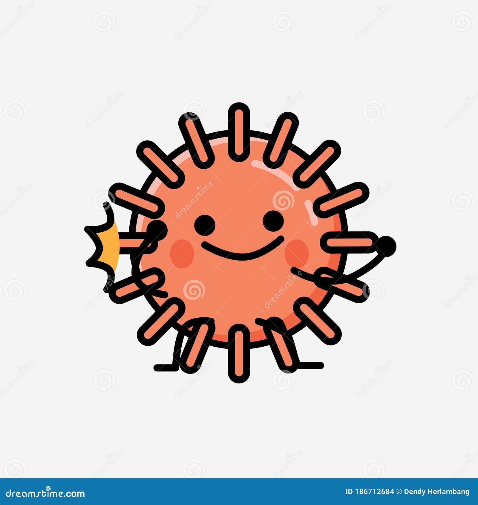 Cute Virus Mascot Vector Character in Flat Design Style Stock Vector ...