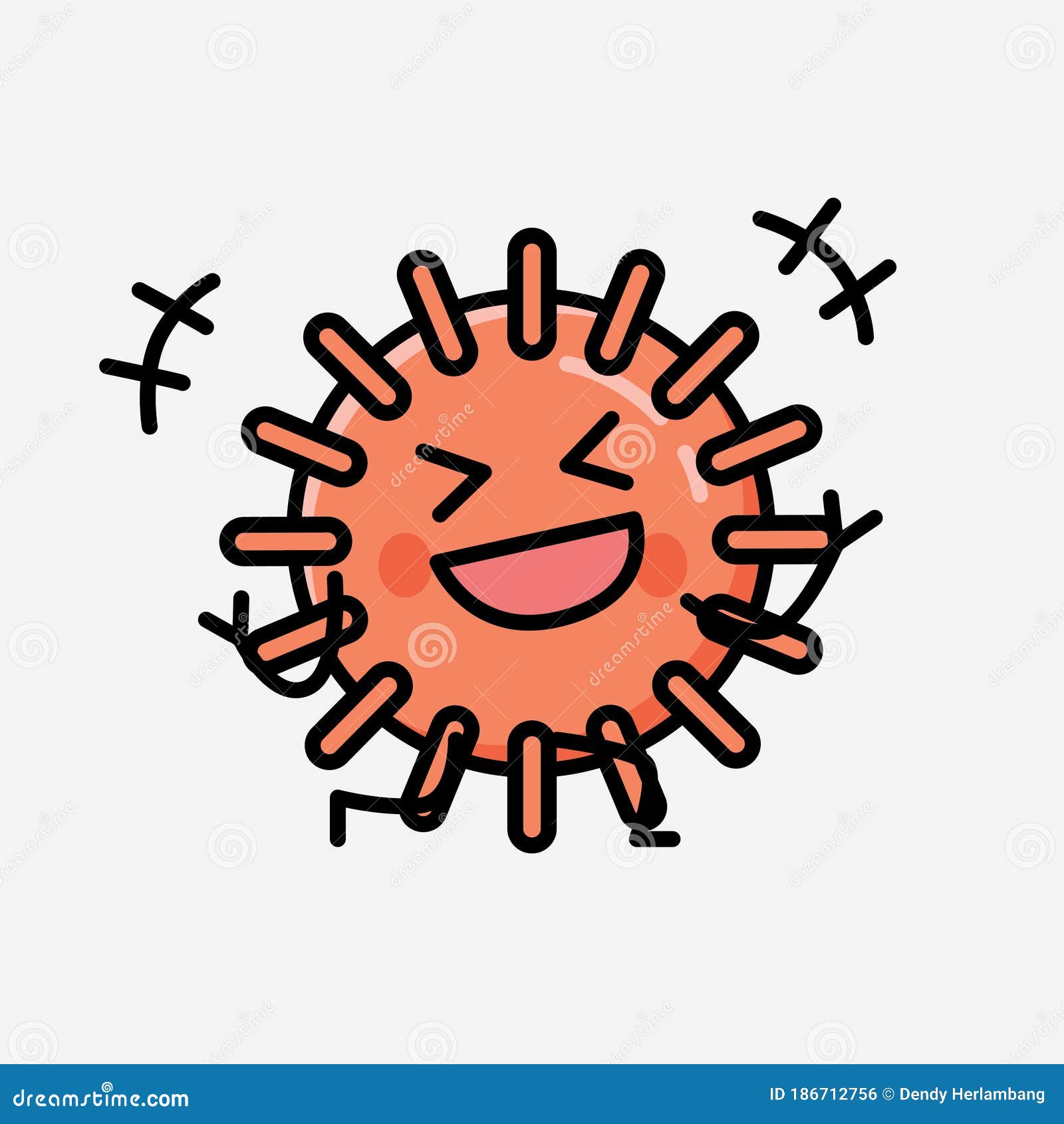 Cute Virus Mascot Vector Character in Flat Design Style Stock Vector ...