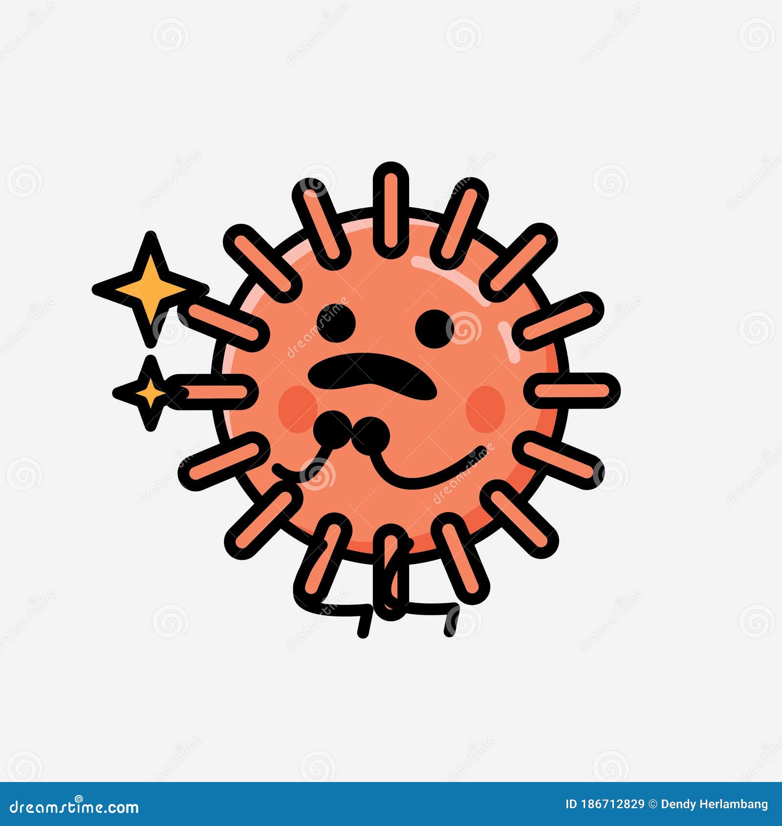 Cute Virus Mascot Vector Character in Flat Design Style Stock Vector ...