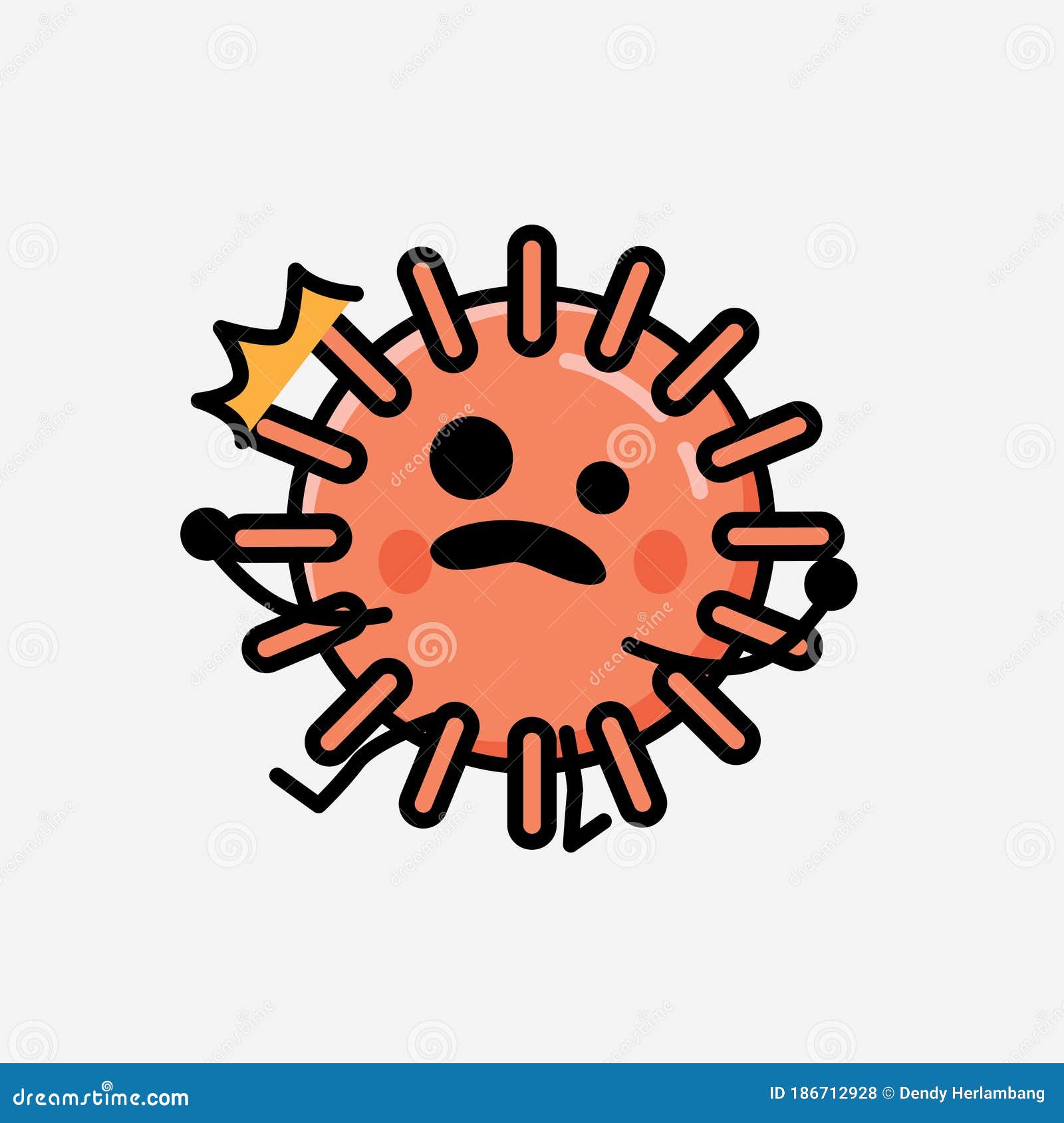 Cute Virus Mascot Vector Character in Flat Design Style Stock Vector ...