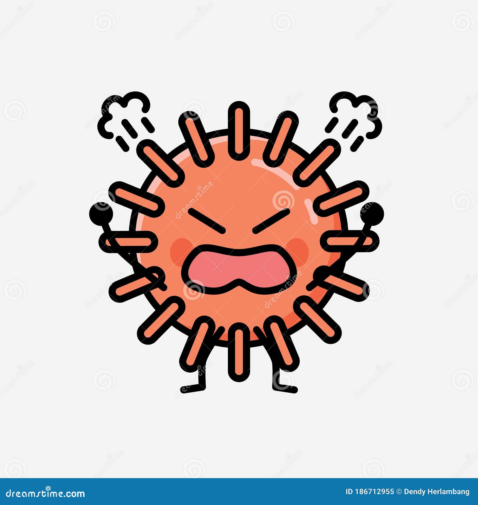 Cute Virus Mascot Vector Character in Flat Design Style Stock Vector ...