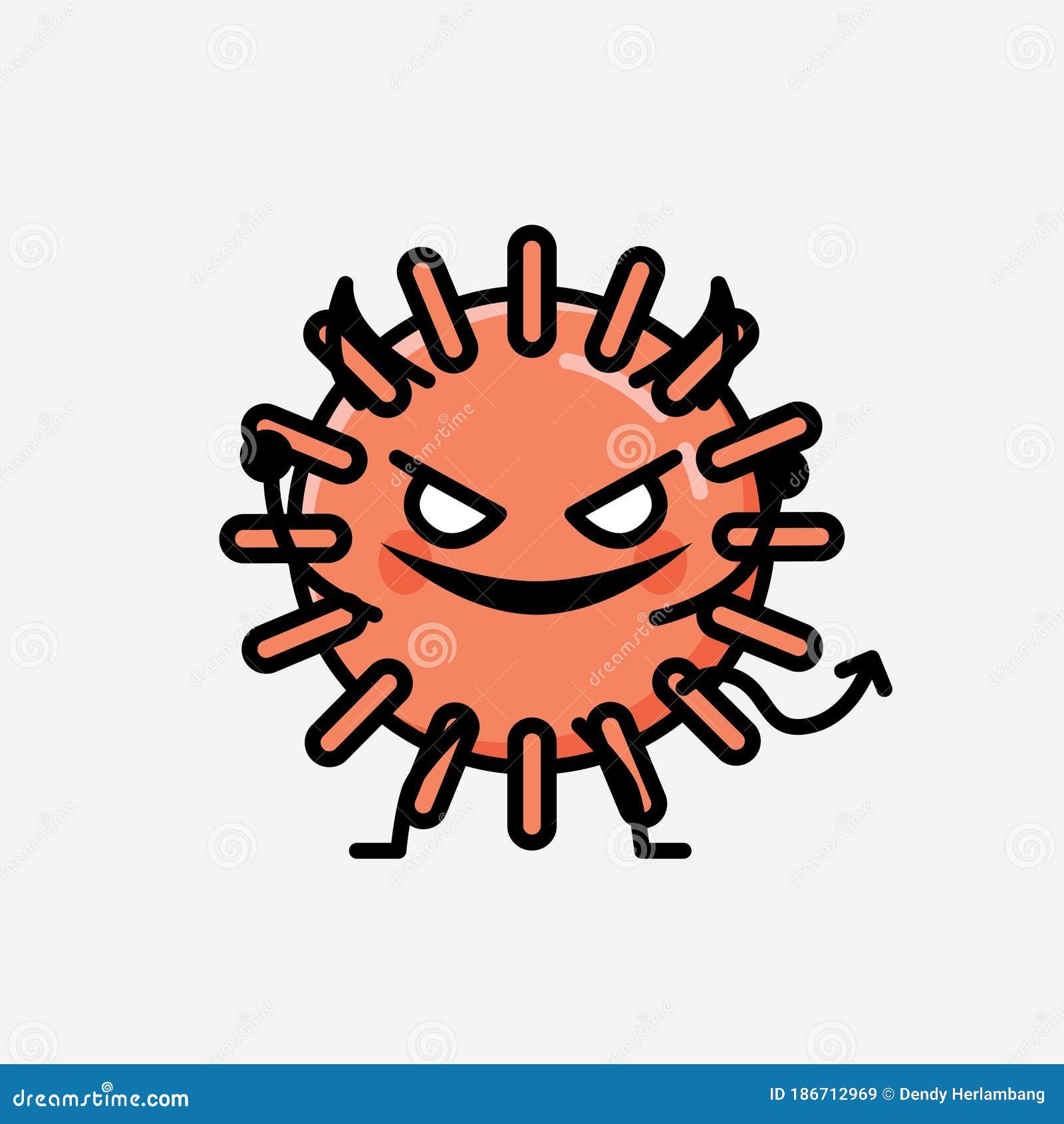 Cute Virus Mascot Vector Character in Flat Design Style Stock Vector ...
