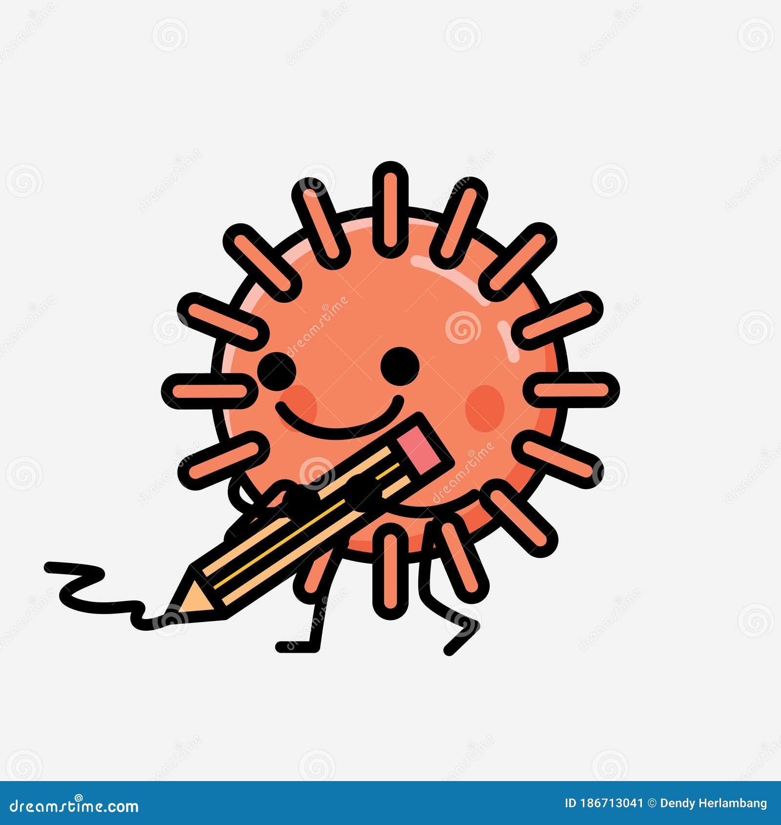 Cute Virus Mascot Vector Character in Flat Design Style Stock Vector ...