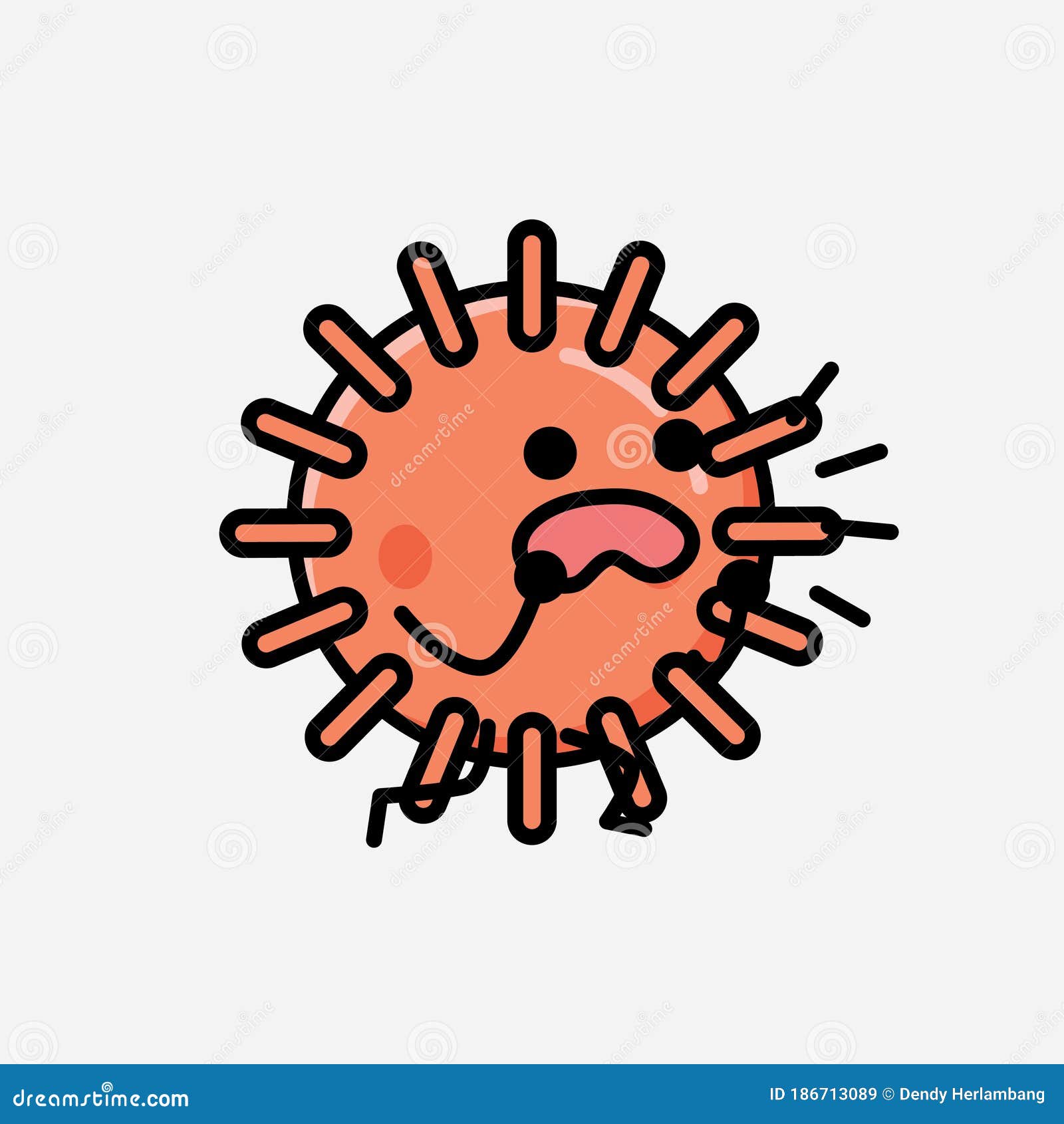 Cute Virus Mascot Vector Character in Flat Design Style Stock Vector ...