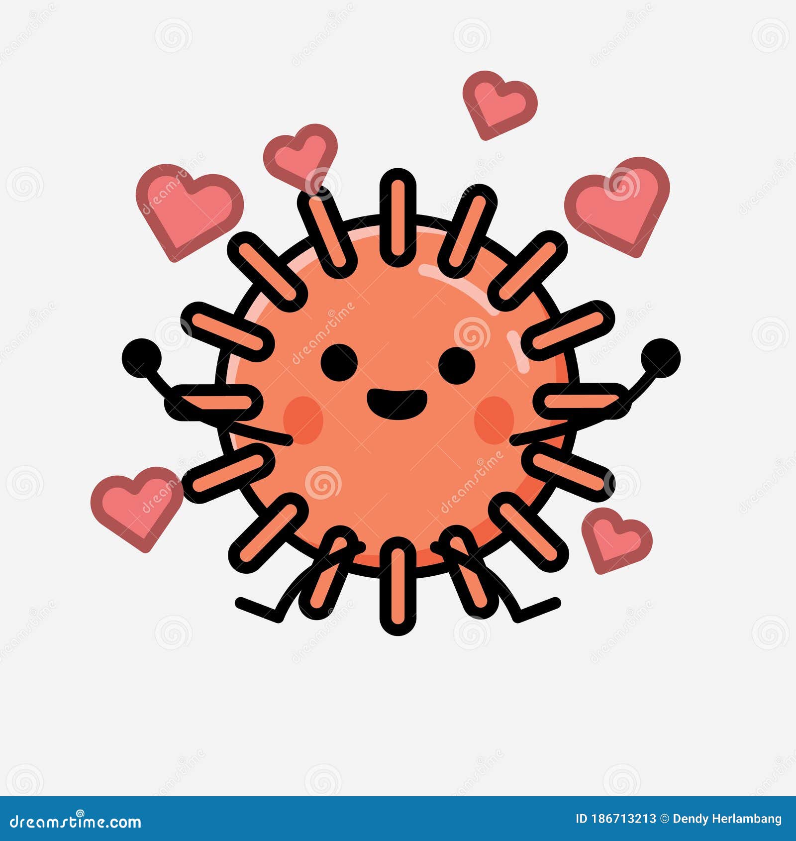Cute Virus Mascot Vector Character in Flat Design Style Stock Vector ...