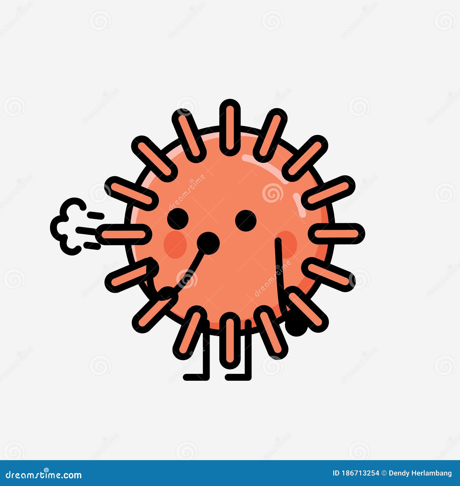 Cute Virus Mascot Vector Character in Flat Design Style Stock Vector ...