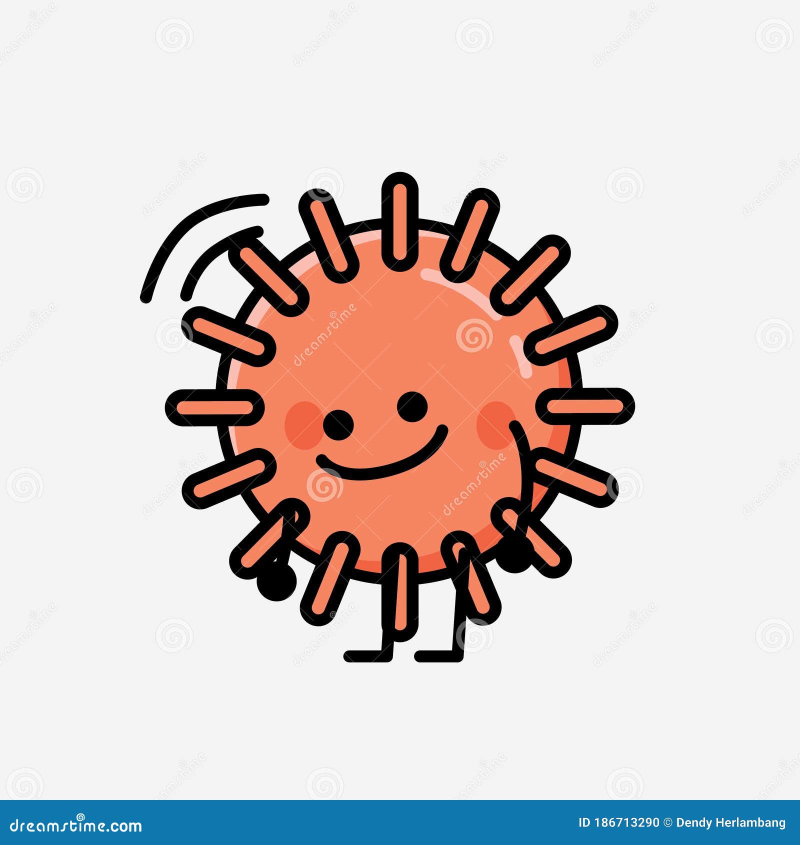 Cute Virus Mascot Vector Character in Flat Design Style Stock Vector ...