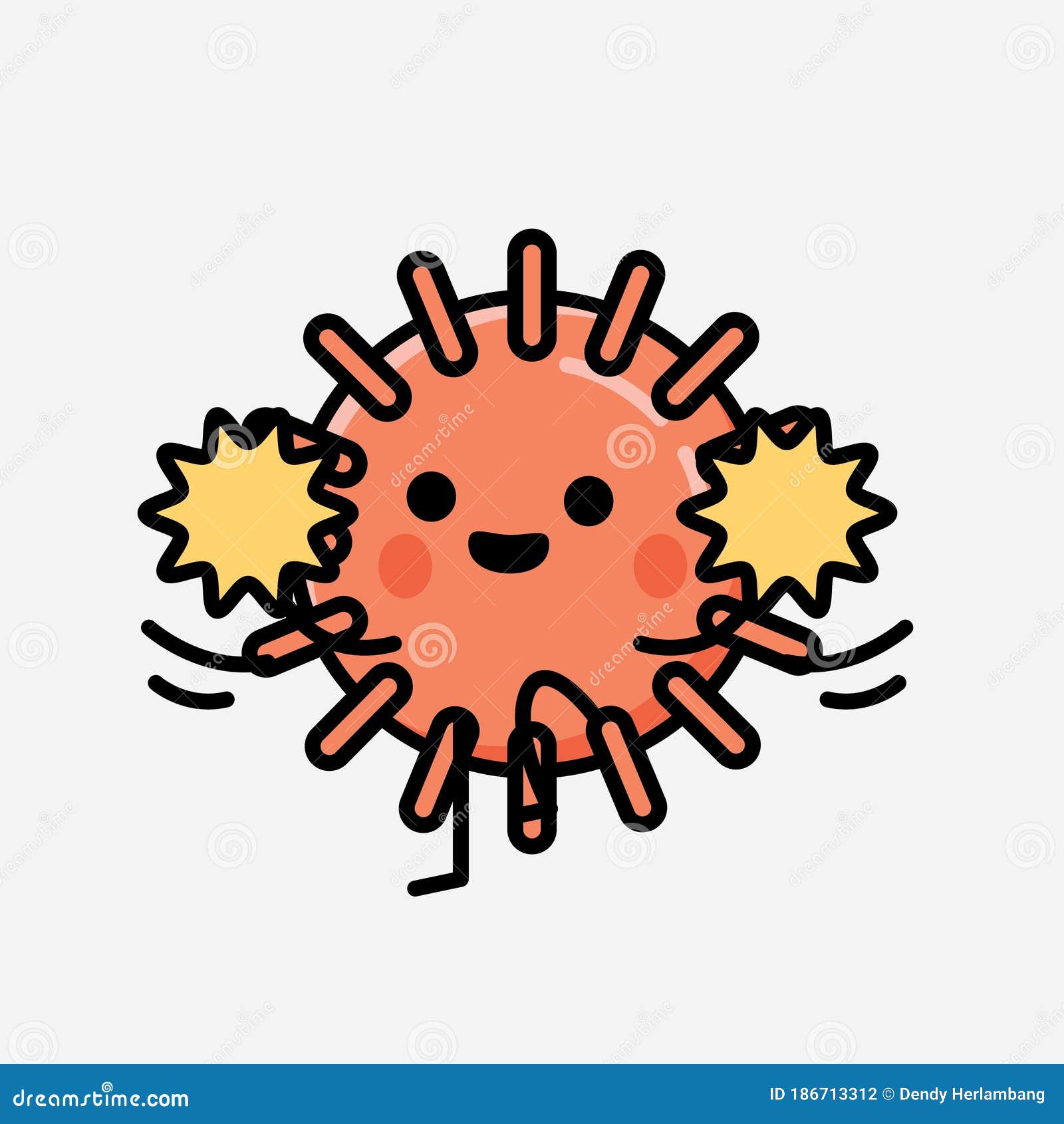 Cute Virus Mascot Vector Character in Flat Design Style Stock Vector ...