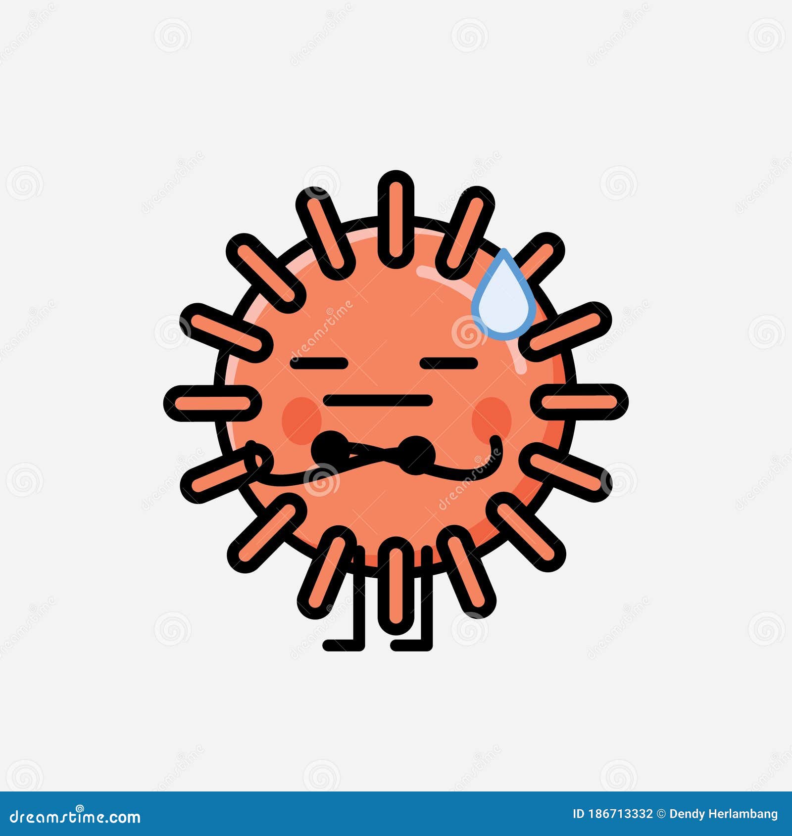 Cute Virus Mascot Vector Character in Flat Design Style Stock Vector ...