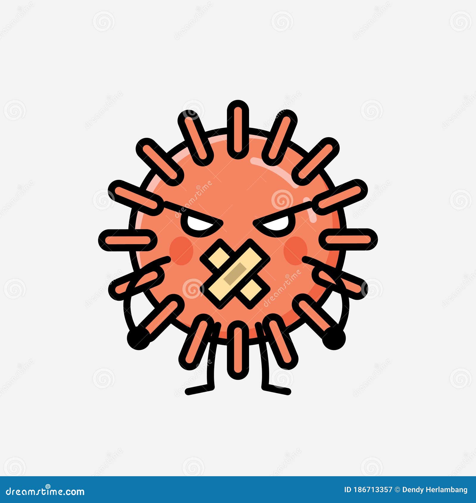 Cute Virus Mascot Vector Character in Flat Design Style Stock Vector ...