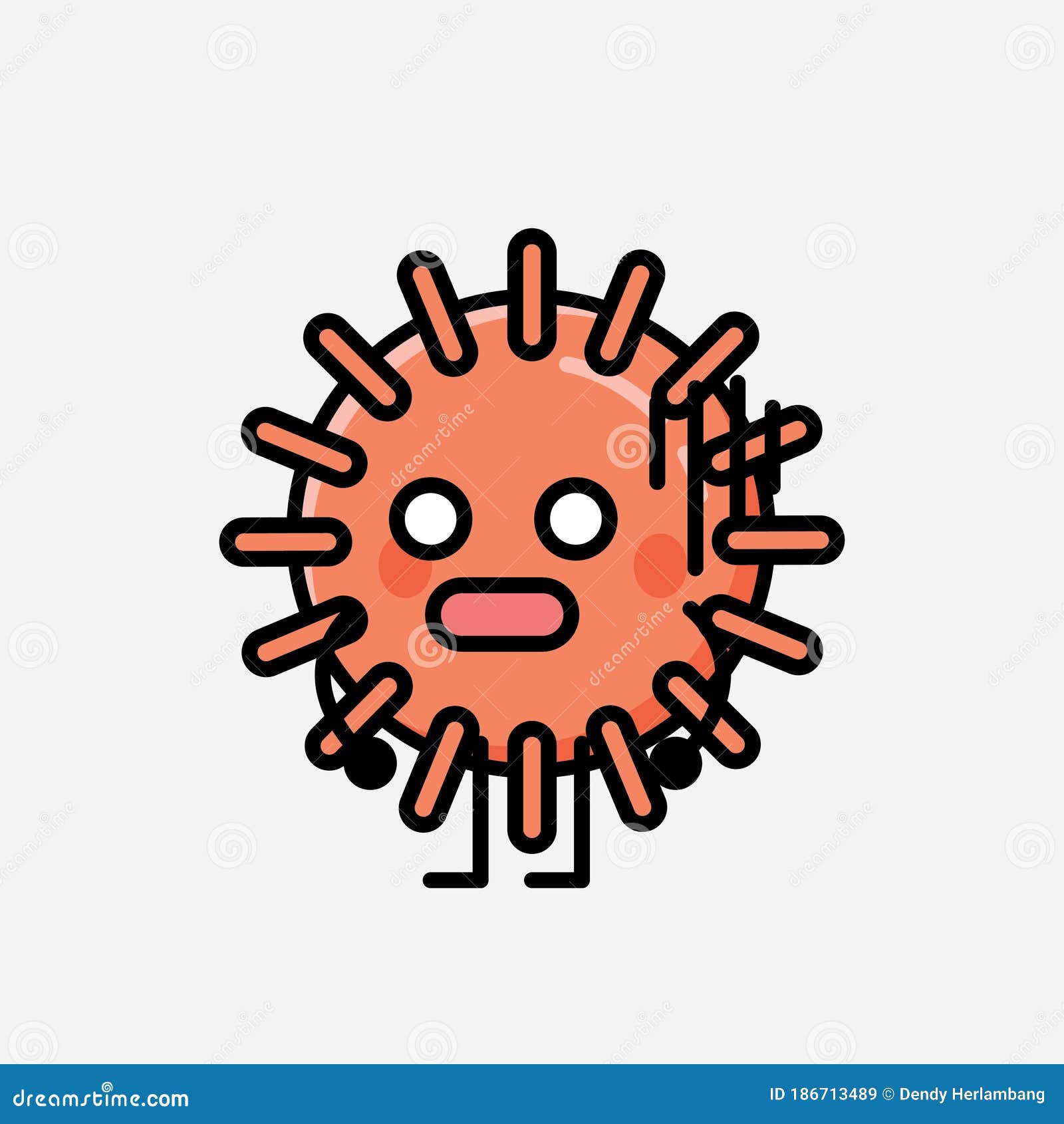 Cute Virus Mascot Vector Character in Flat Design Style Stock Vector ...