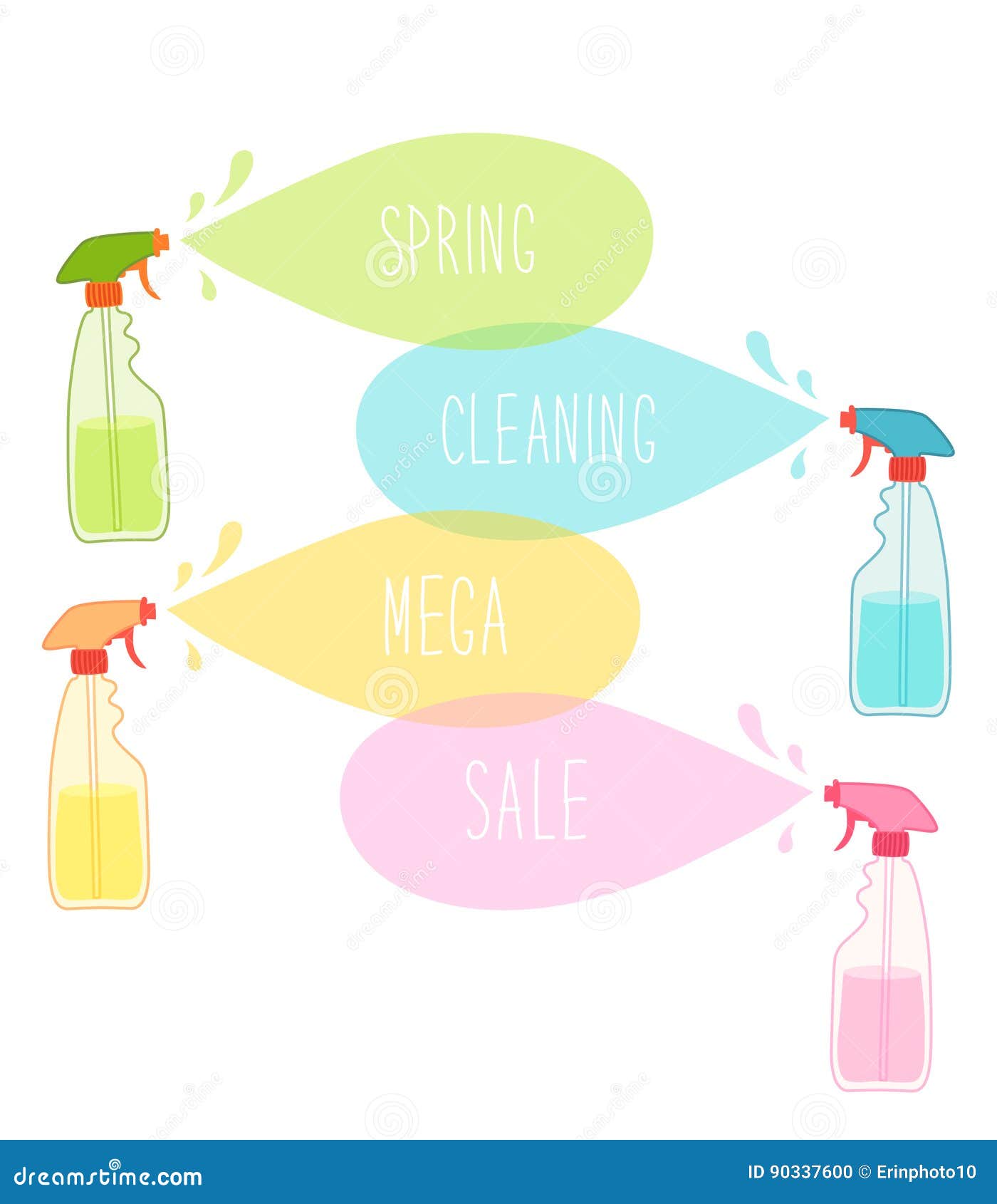 Cute Vivid Spring Cleaning Background with Hand Written Text Stock ...