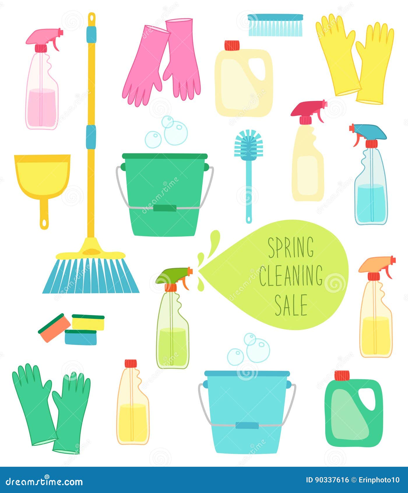 Cute Vivid Spring Cleaning Background with Hand Written Text Stock ...
